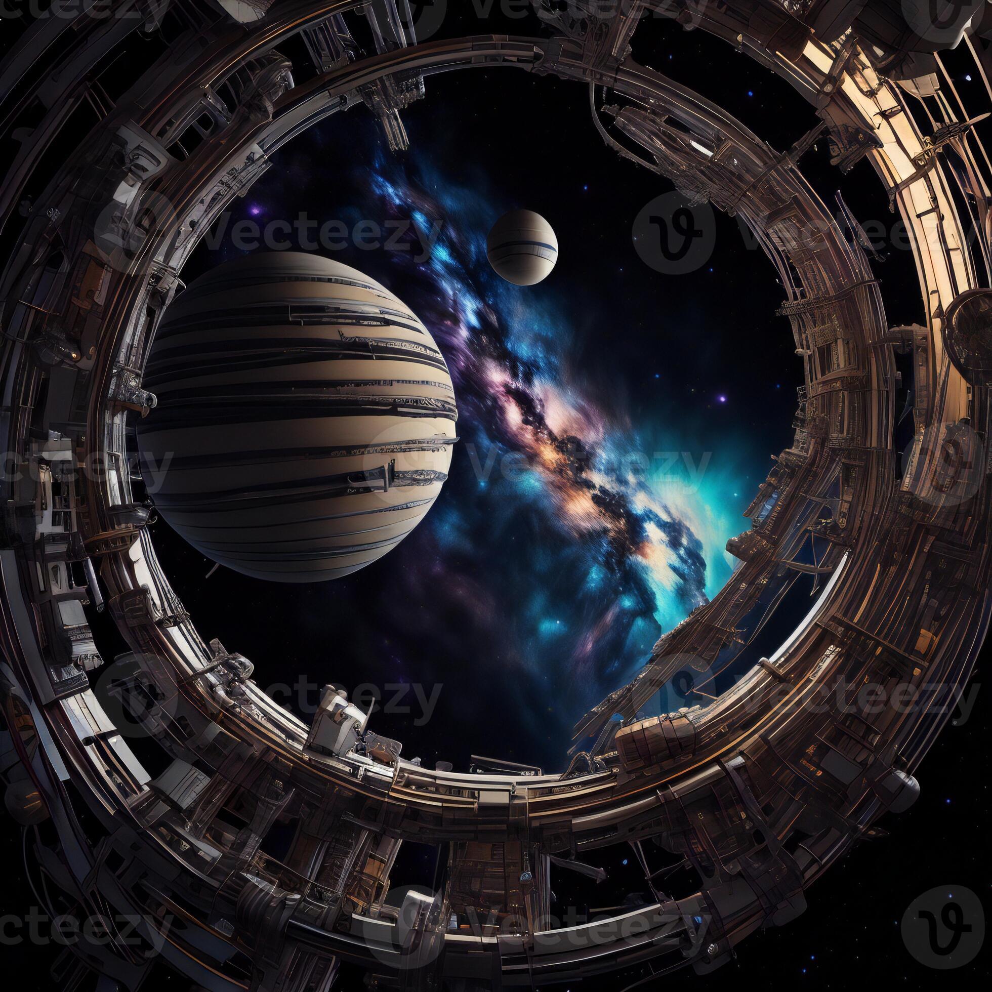 AI generated Planets and galaxies in space. Science fiction art ...