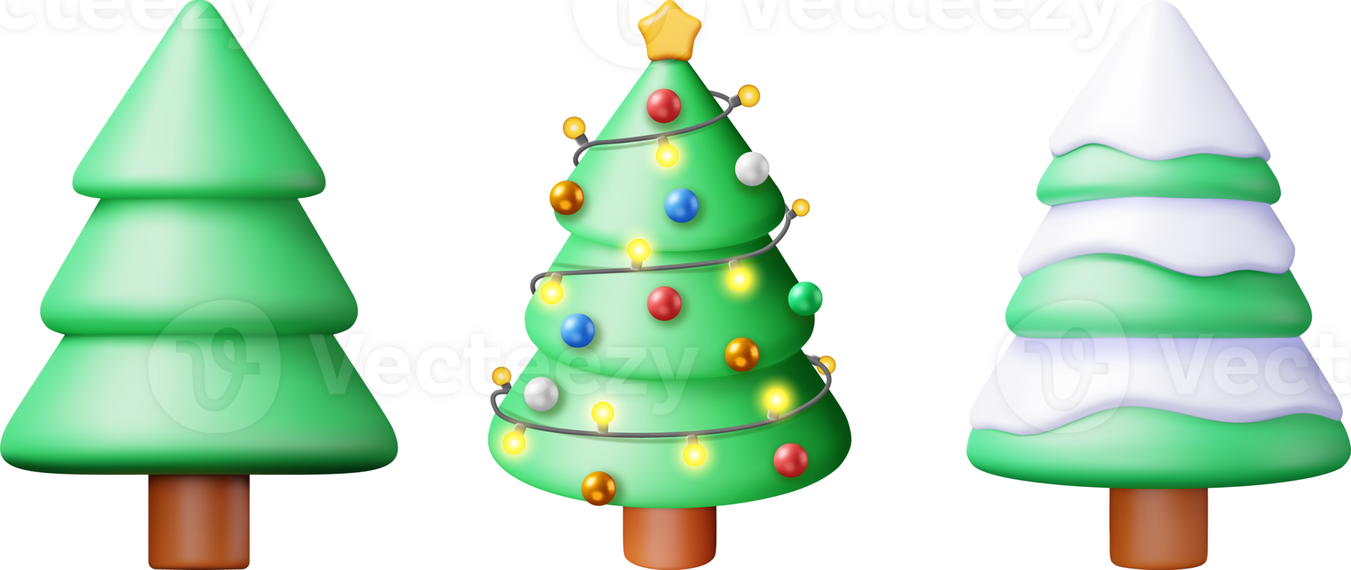 3d Christmas Tree Decorated 35708944 Png