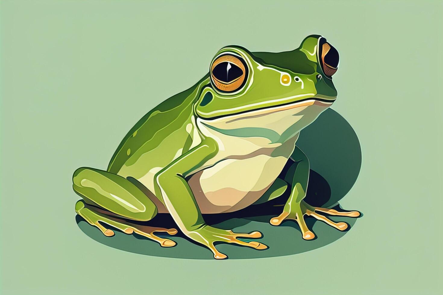 AI generated Frog on a green background. Vector illustration of a frog. ai generative 35710011 ...