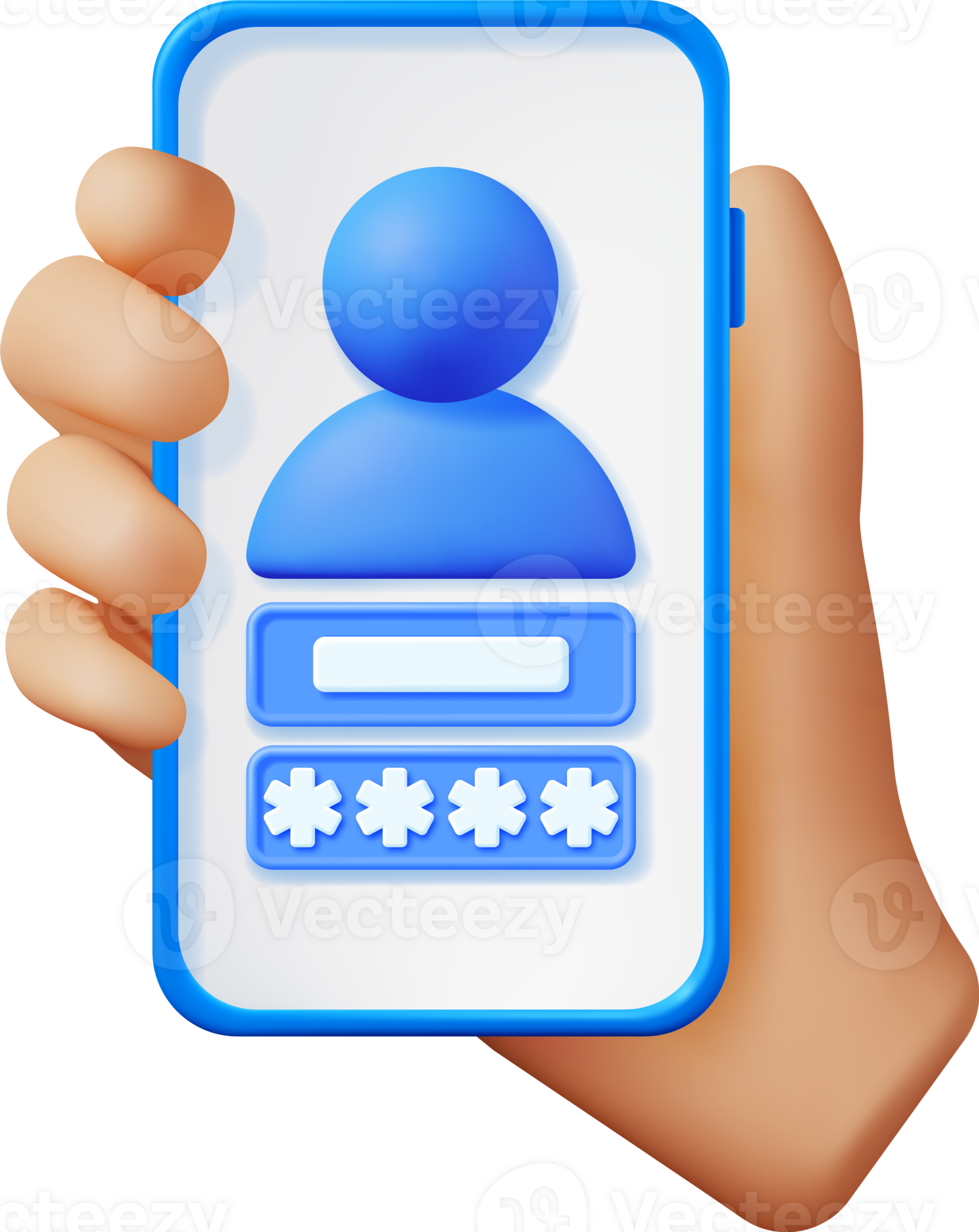 3d User Login Form Page In Smartphone In Hand 35710511 Png