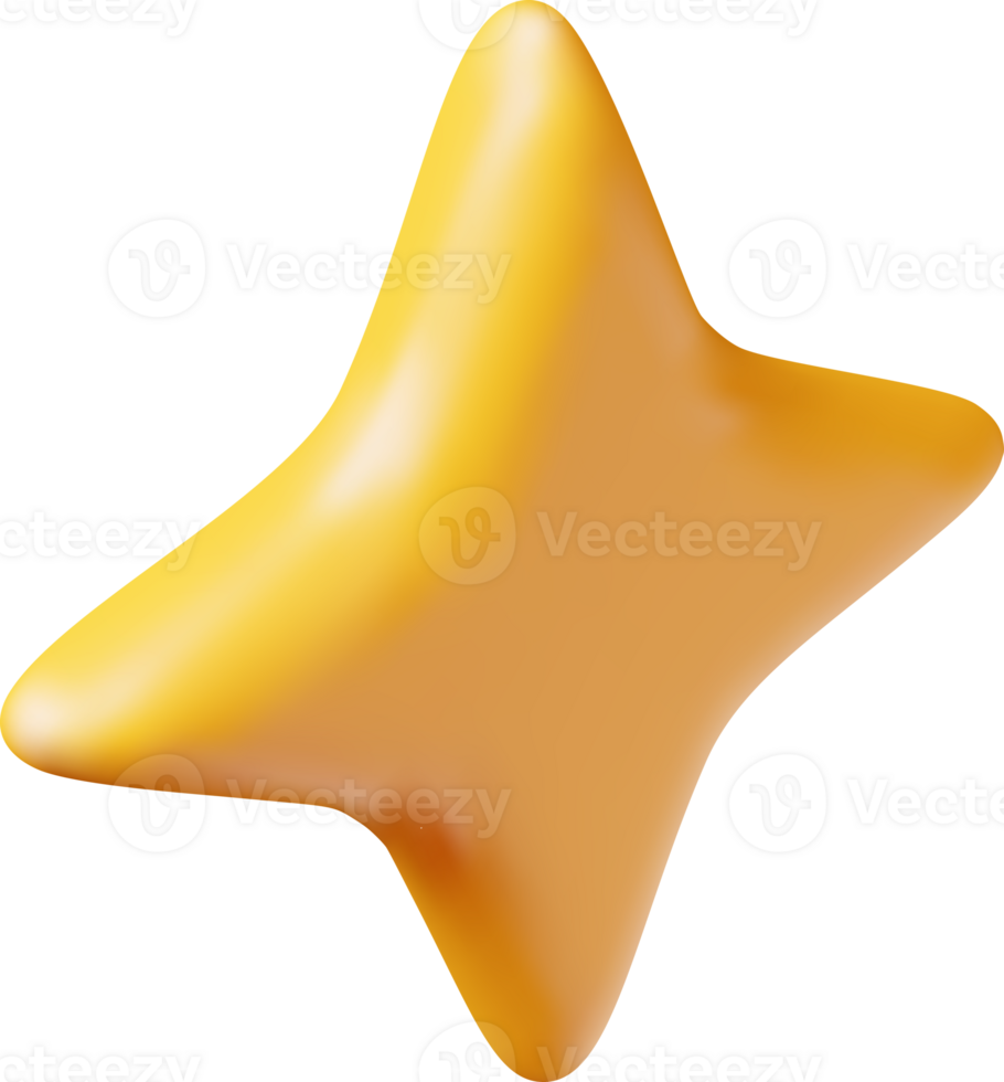 3D Glossy Yellow Star 35710975 PNG