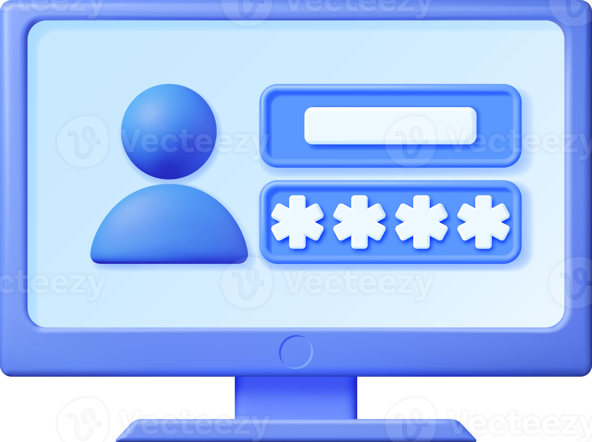 3D User Login Form Page in Computer. 35711670 PNG