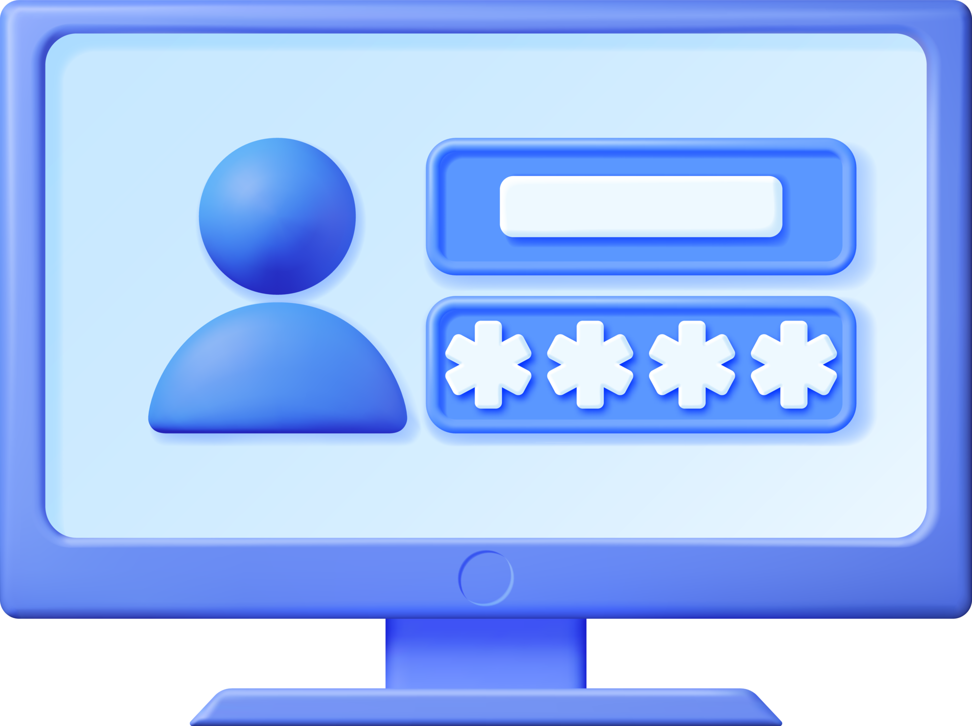 3d User Login Form Page In Computer 35711670 Png