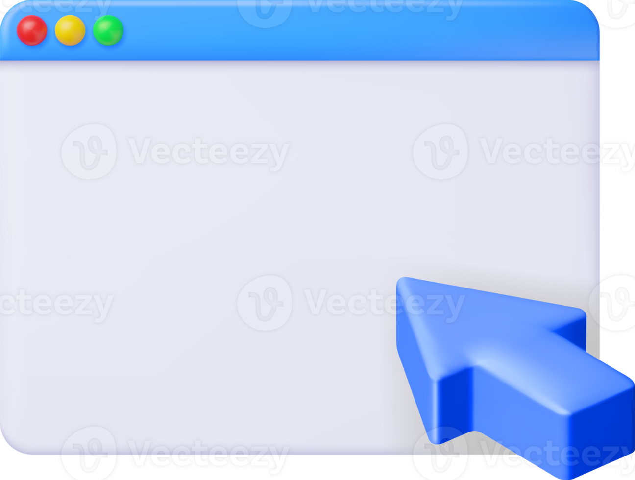 3D Browser Window with Mouse Cursor 35711714 PNG