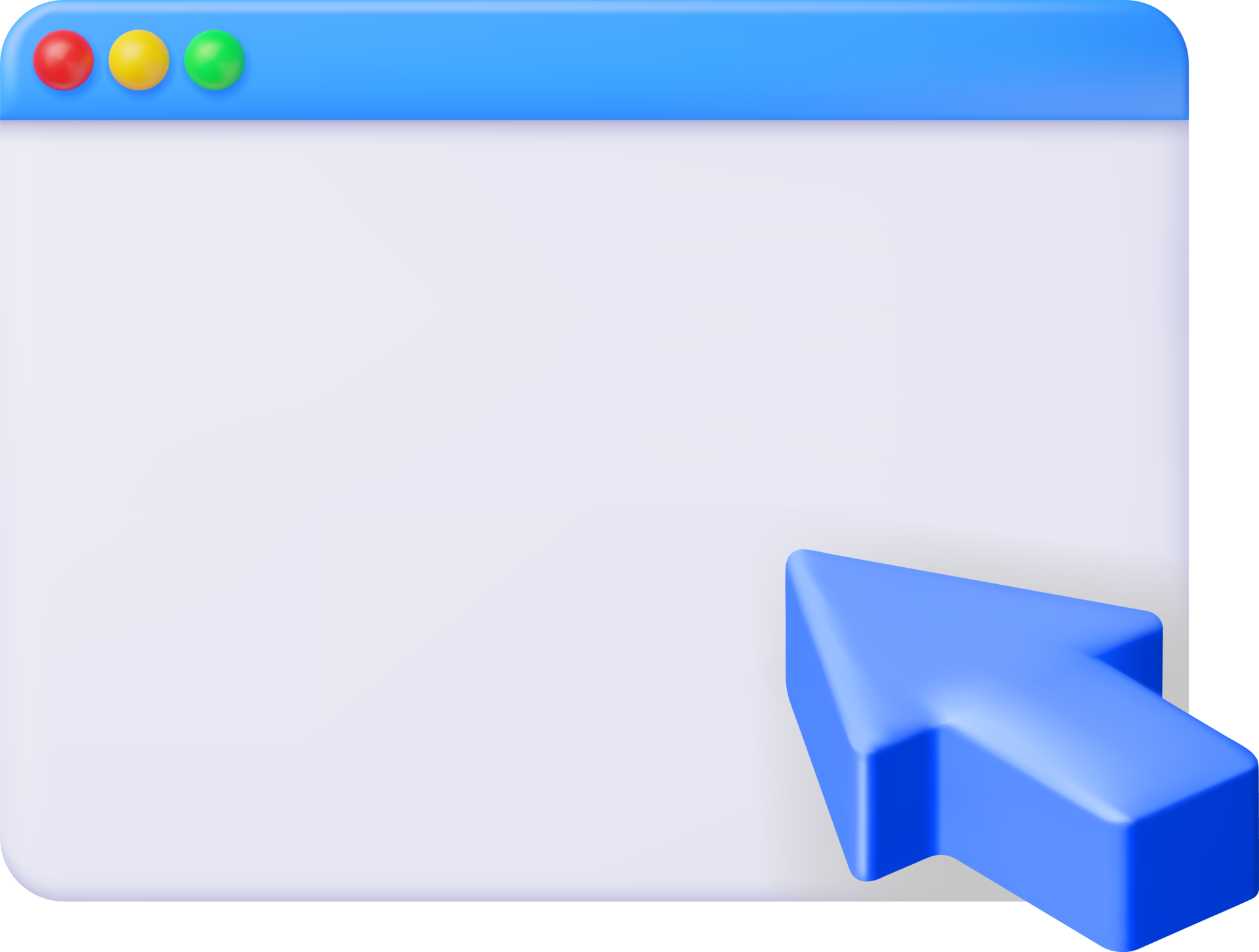 3d Browser Window With Mouse Cursor 35711714 Png