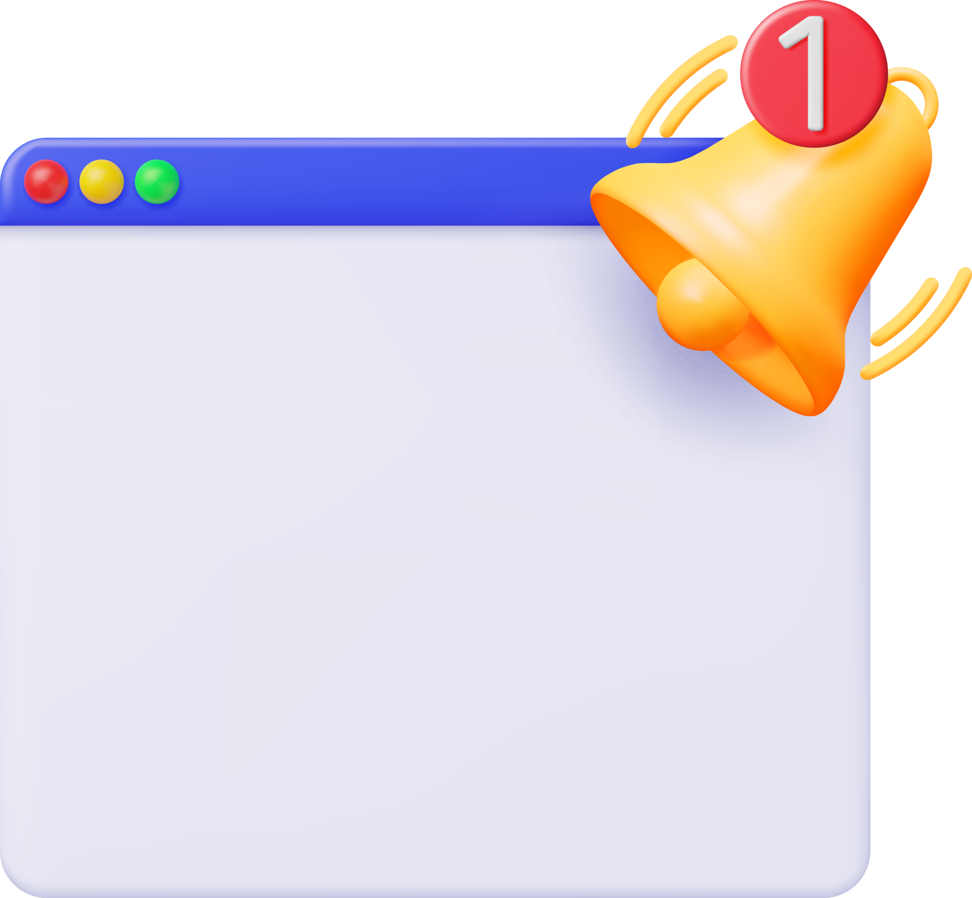 3D Notification Popup with Bell 35711771 PNG