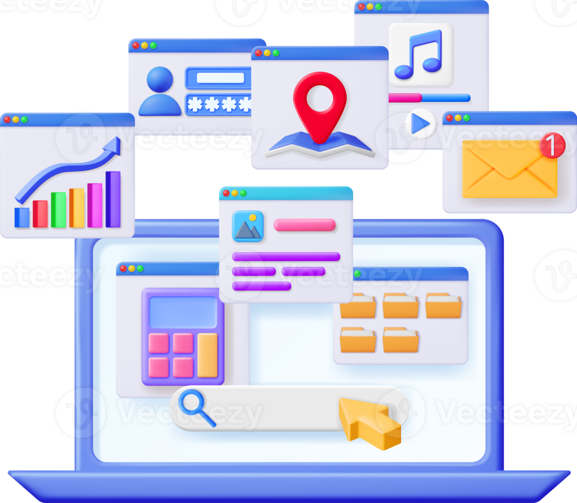 3D Laptop Application Windows Interface 35712001 PNG 3D Laptop Application Windows Interface 35712001 PNG
