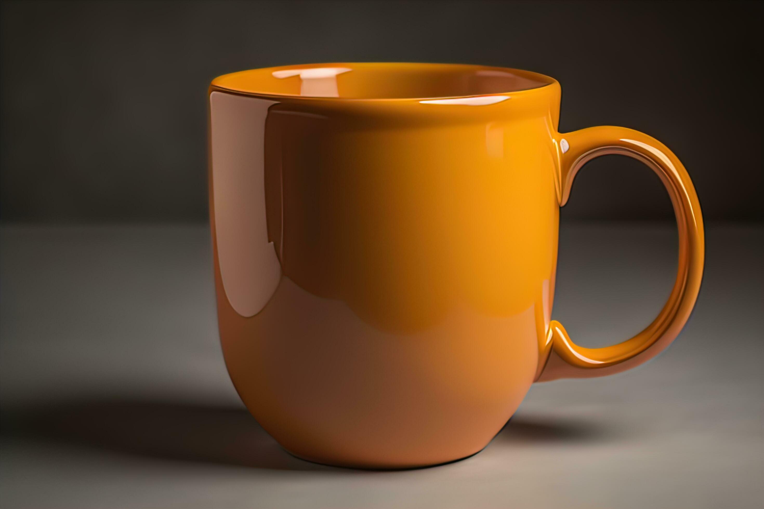 AI generated Cup of coffee. Beautiful and stylish coffee cup on a solid colored background. ai ...