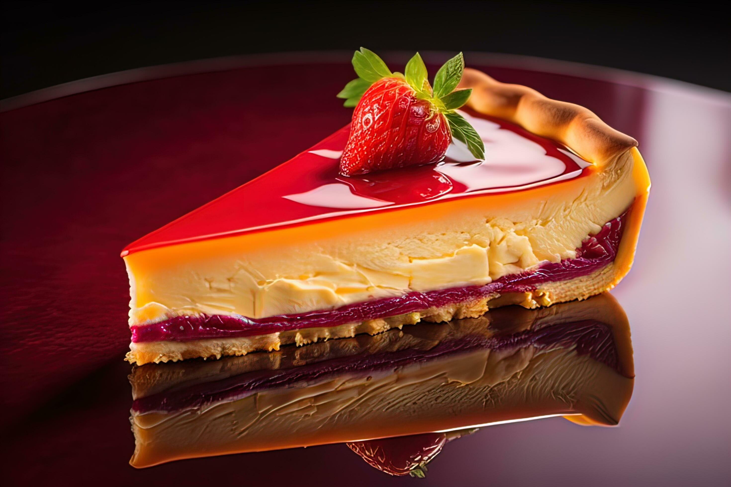 AI generated Cheesecake on a black plate. Toned. ai generative 35713661 ...