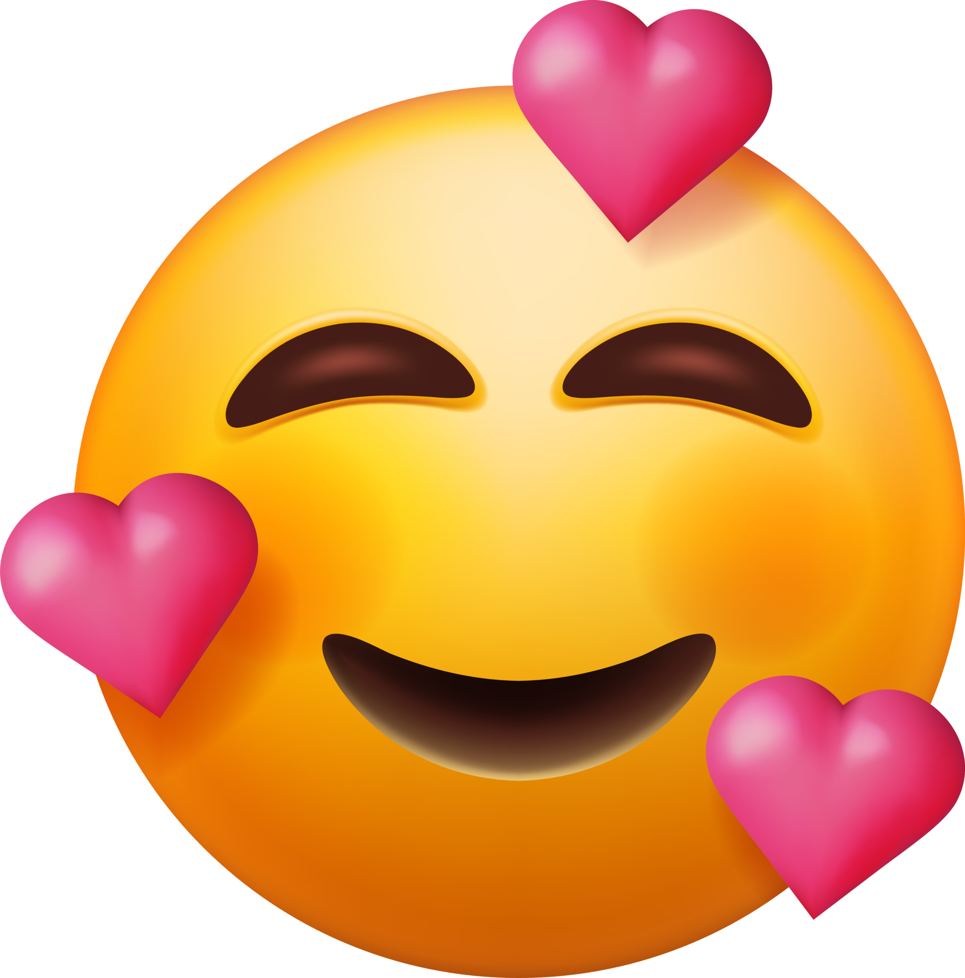 3D Yellow Happy Emoticon with Three Hearts 35714964 PNG 3D Yellow Happy Emoticon with Three Hearts 35714964 PNG
