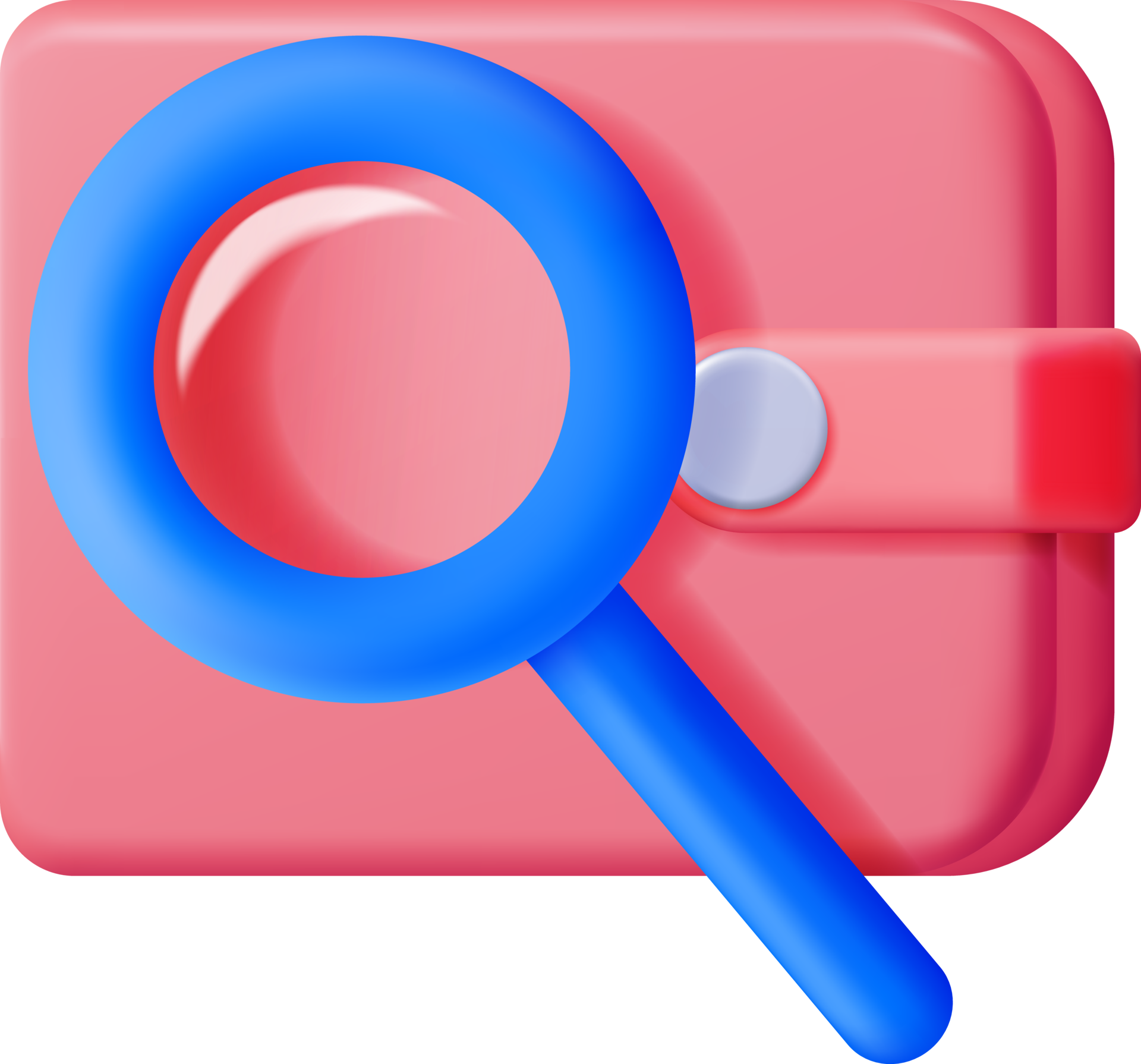 3d Magnifying Glass And Leather Wallet 35715070 Png