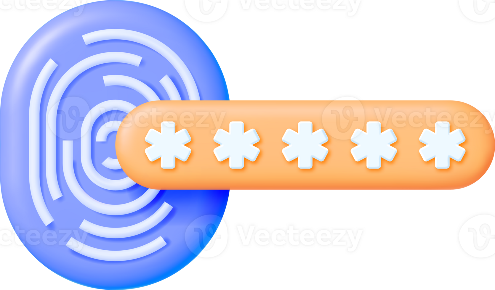 3d Locked Password Field And Fingerprint 35715186 Png