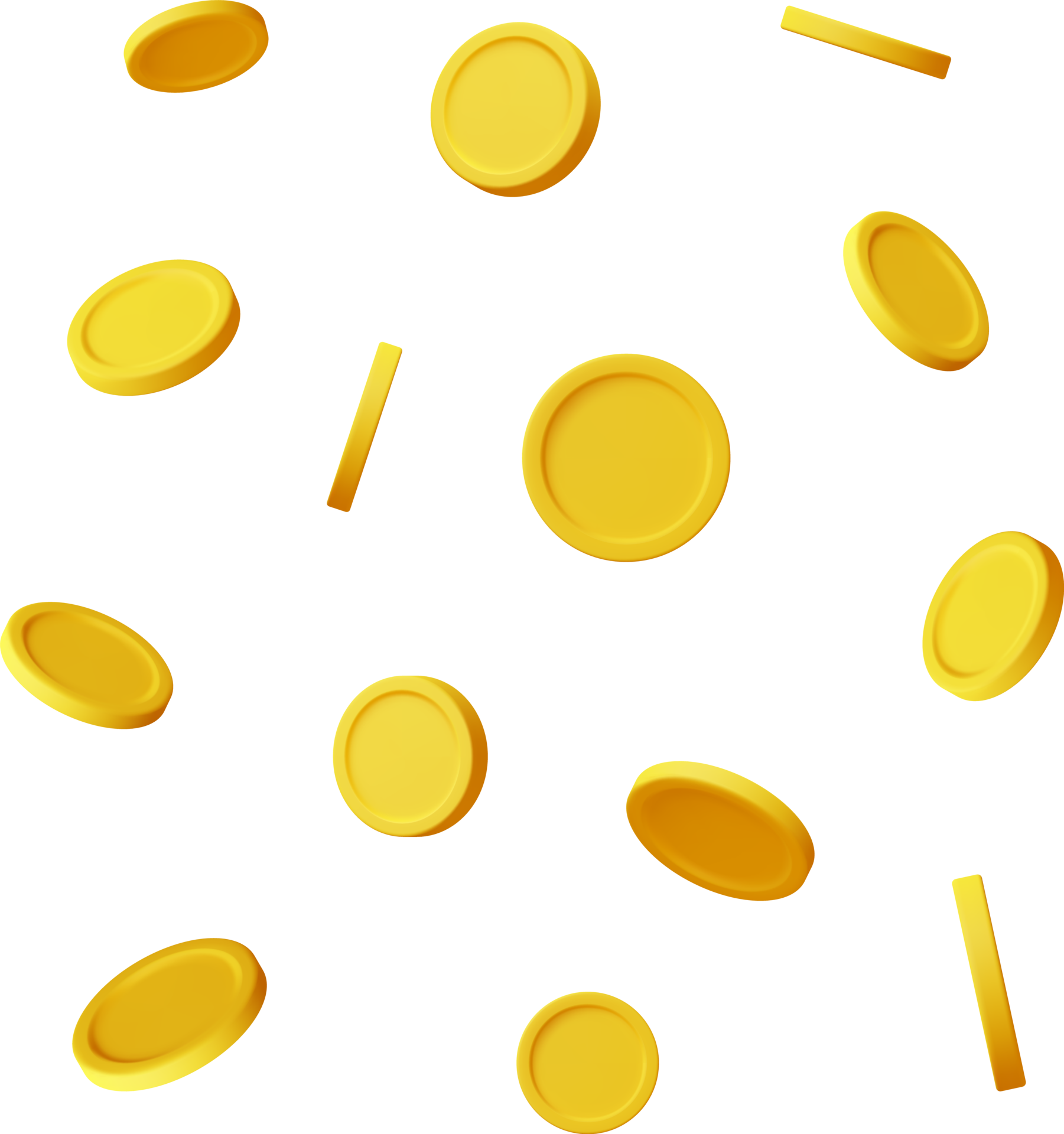 3d Gold Coin Rain 35715255 Png