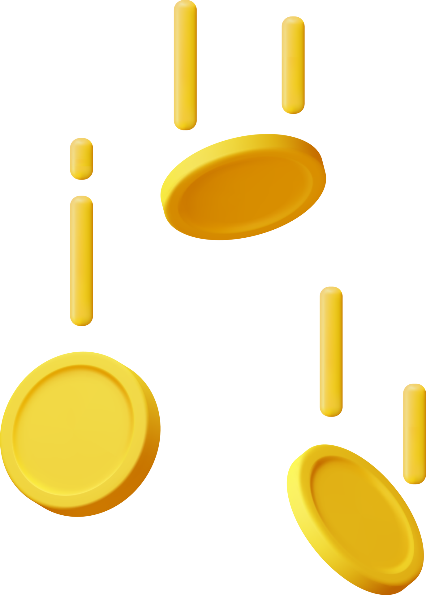 3d Gold Coin Rain 35715317 Png