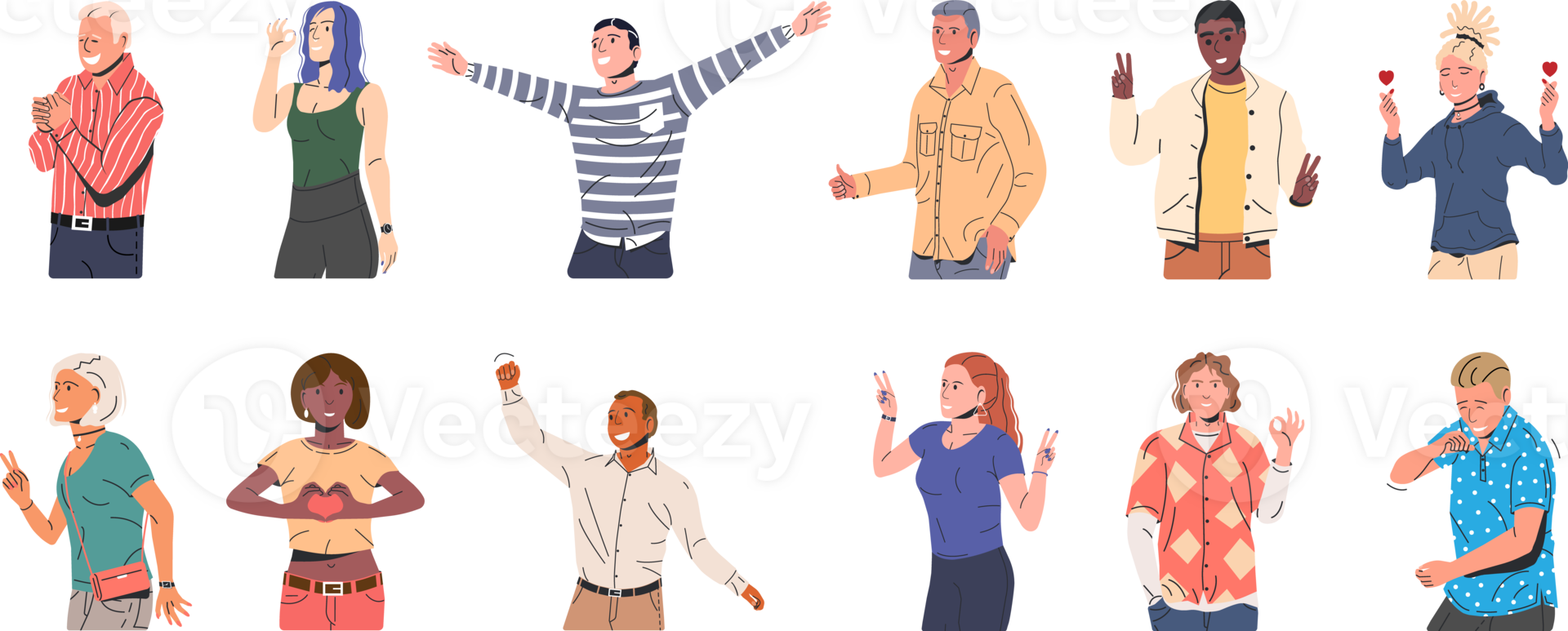 People showing positive body language gestures 35715662 PNG People showing positive body language gestures 35715662 PNG