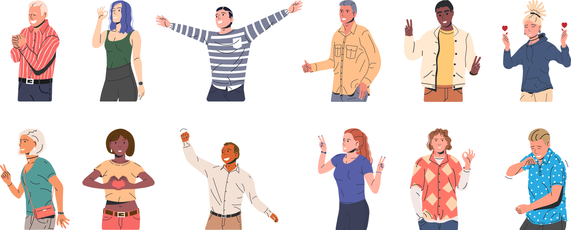 People showing positive body language gestures 35715662 PNG People showing positive body language gestures 35715662 PNG