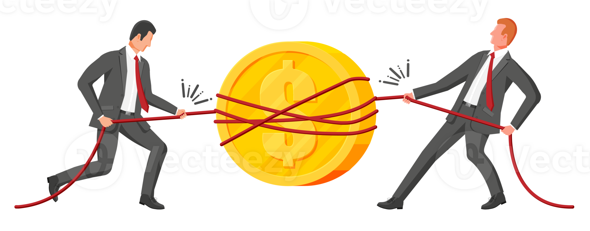 Two businessman pull of dollar coin 35715923 PNG Two businessman pull of dollar coin 35715923 PNG
