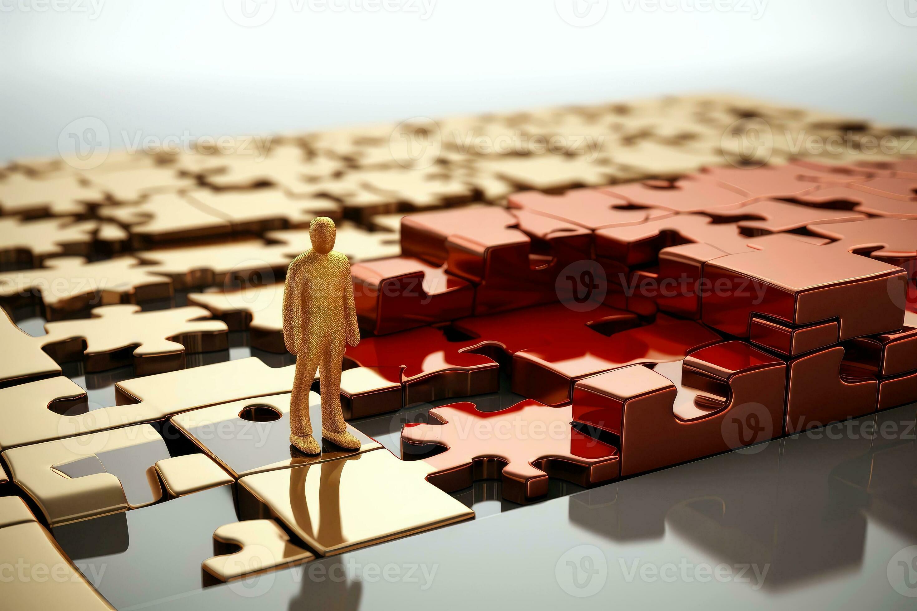 AI generated Abstract 3d human character of team leader,problem-solving, business challenge ...