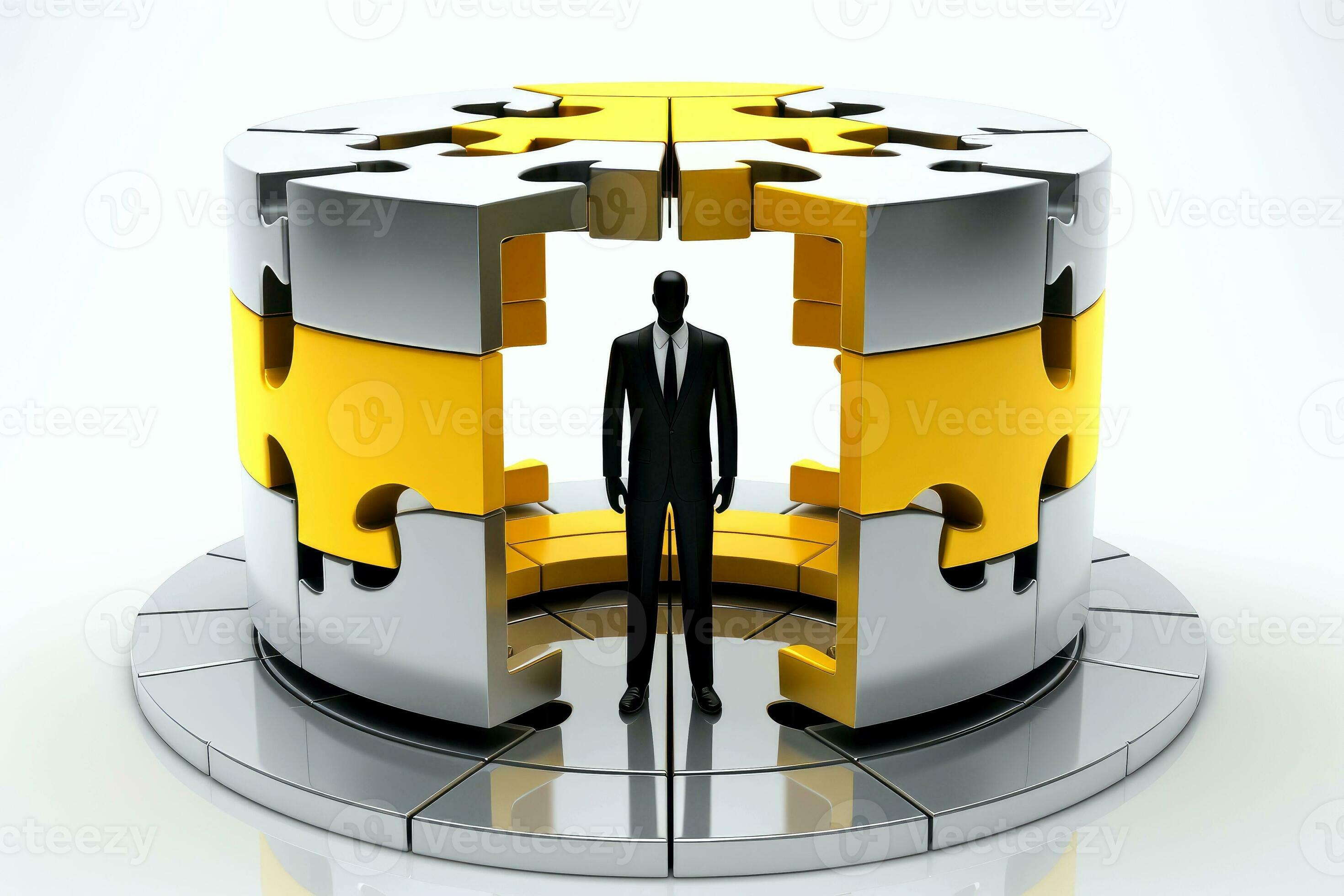 AI generated Abstract 3d human character of team leader,problem-solving, business challenge ...