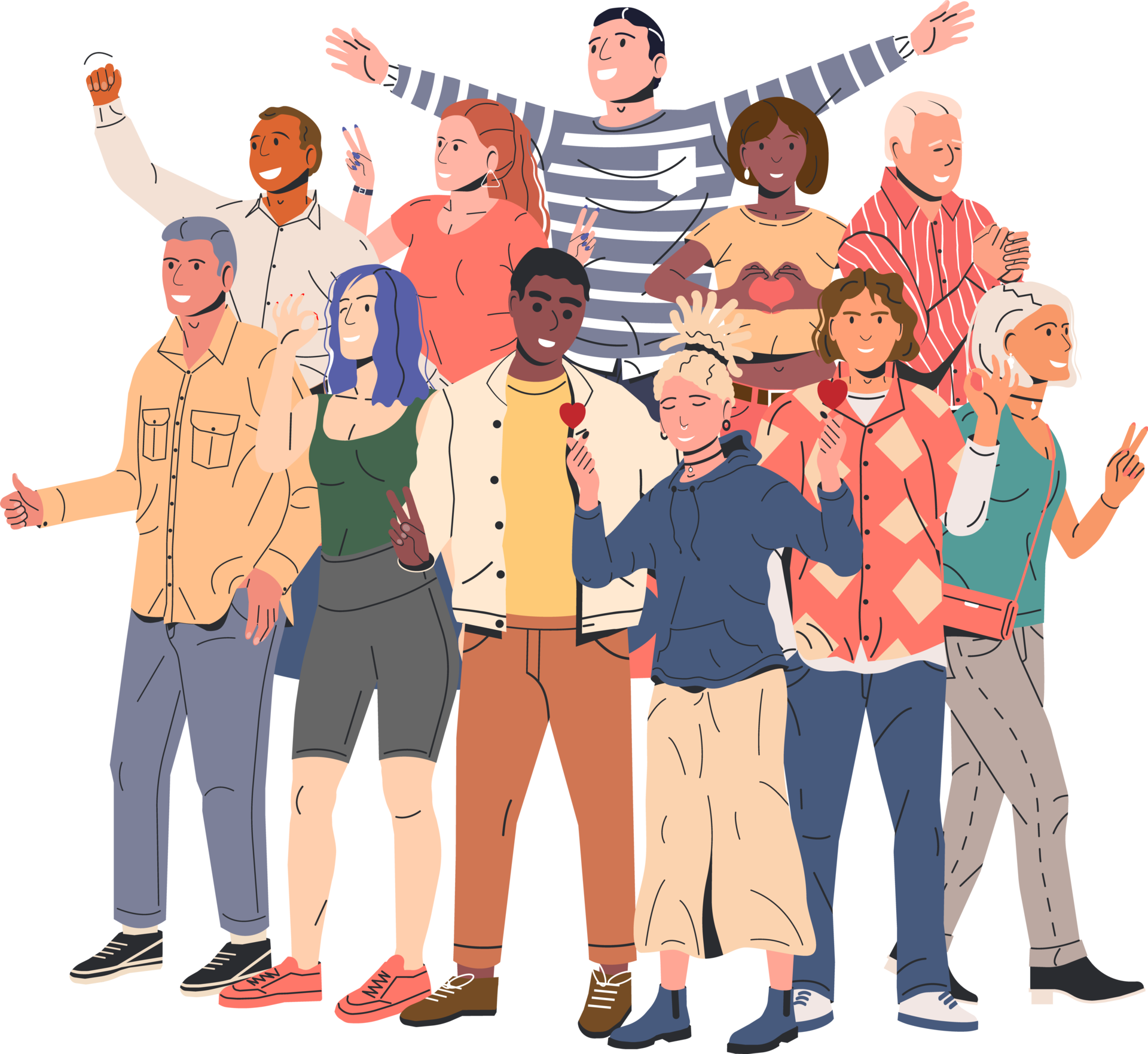People showing positive body language gestures 35716956 PNG People showing positive body language gestures 35716956 PNG