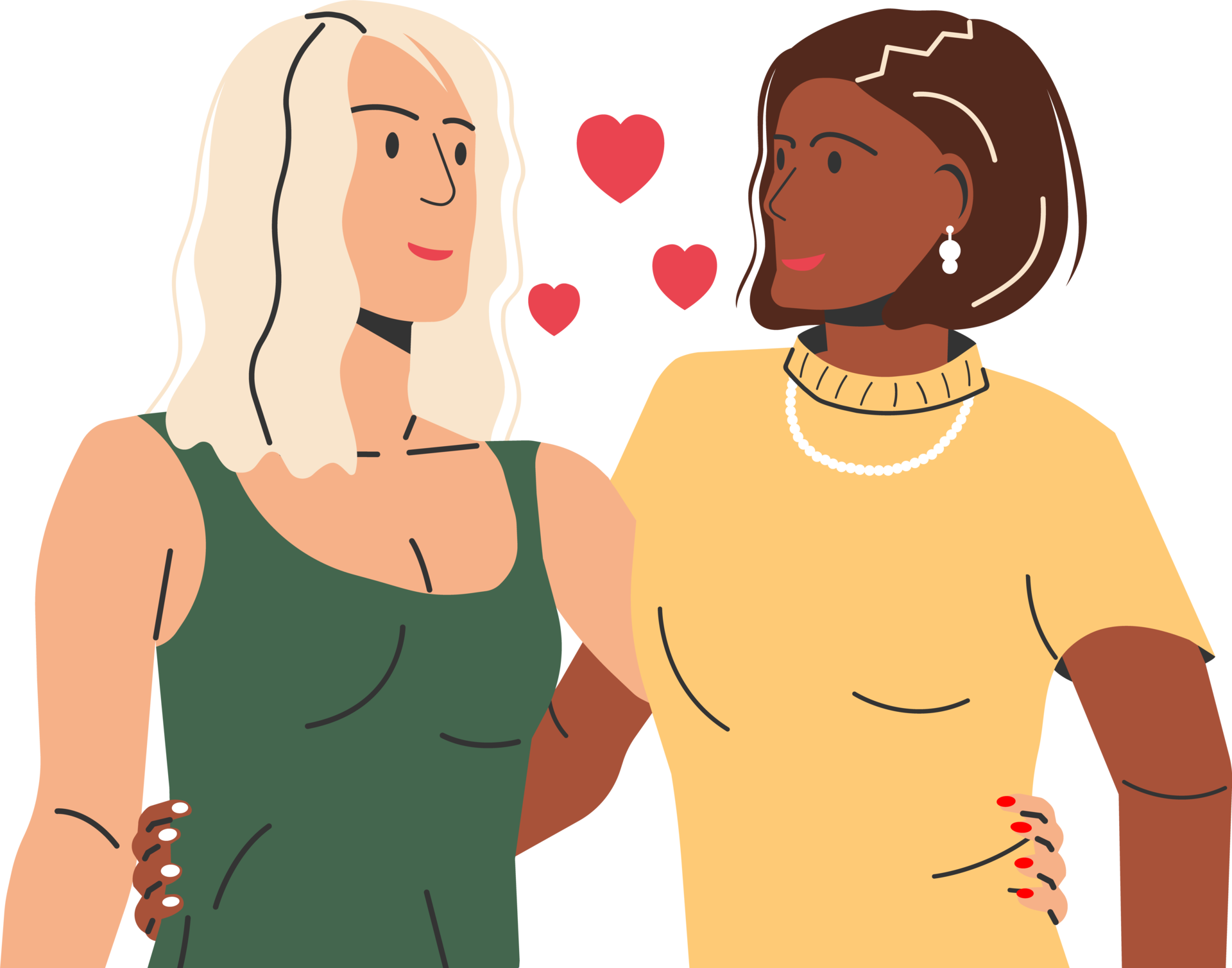 Multiethnic Lesbian Woman Couple 35717230 Png