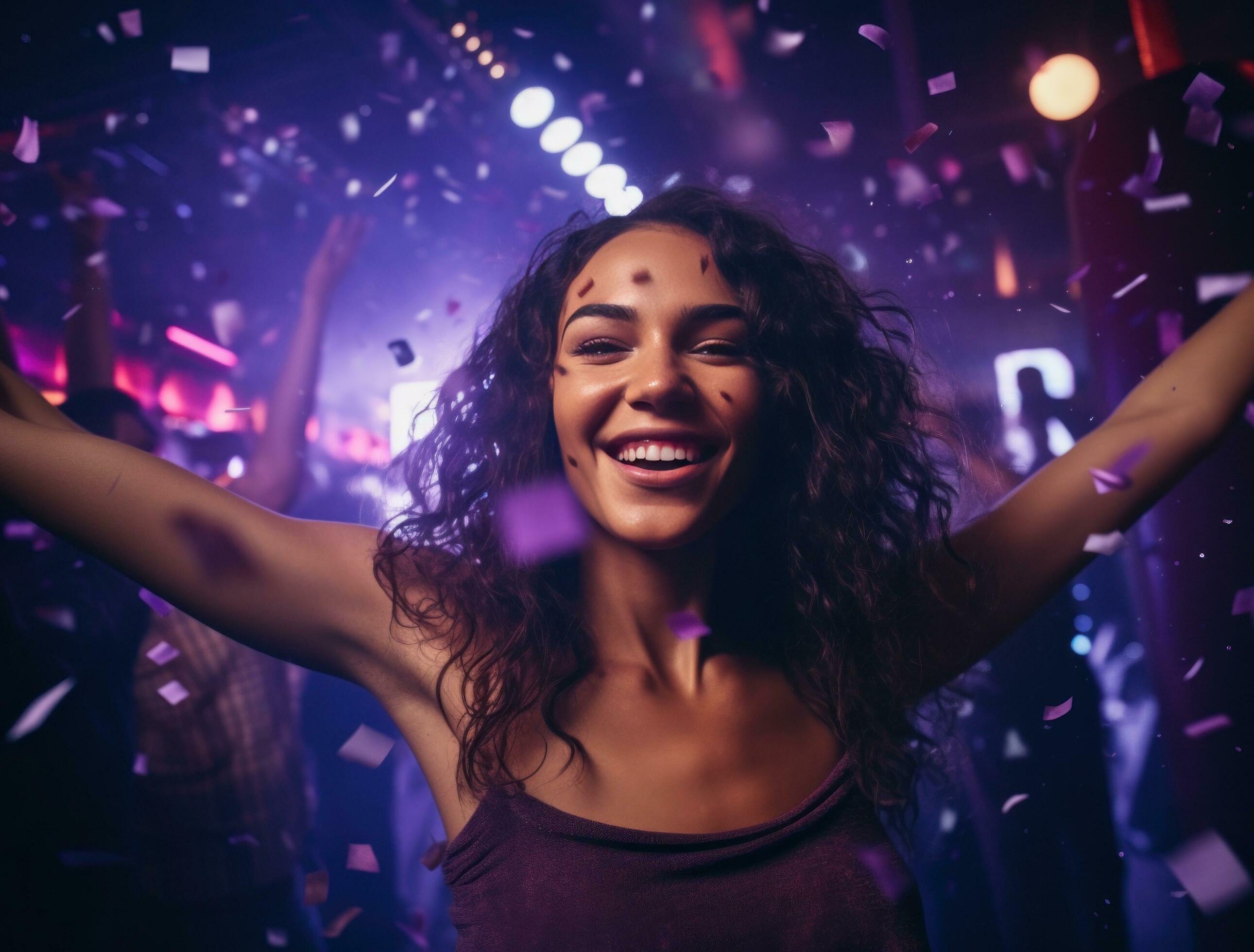 AI generated a young girls dancing in a club or nightclub 35717243 Stock Photo at Vecteezy