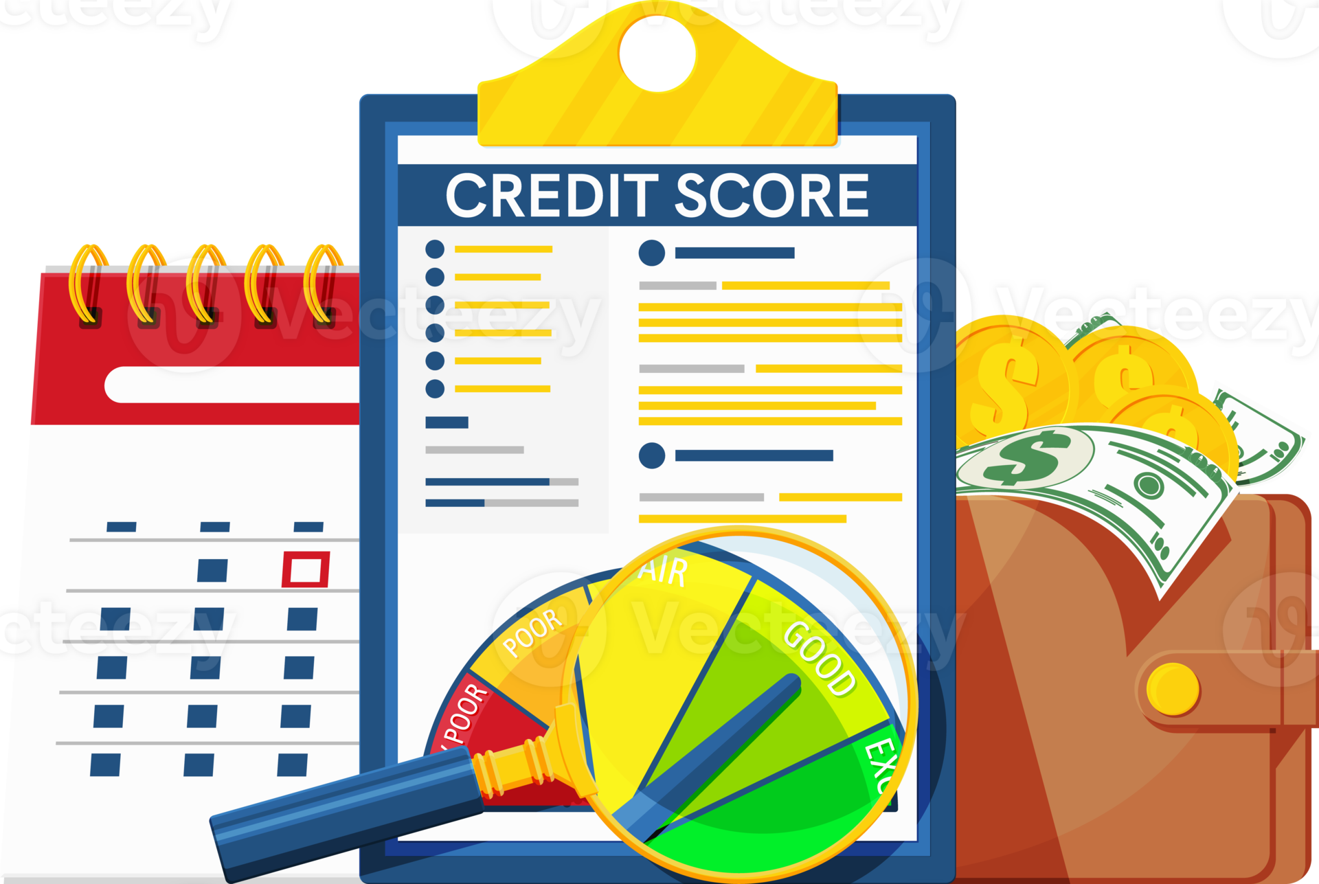 Credit Score Indicator and Bank Rating Gauge Report 35718431 PNG