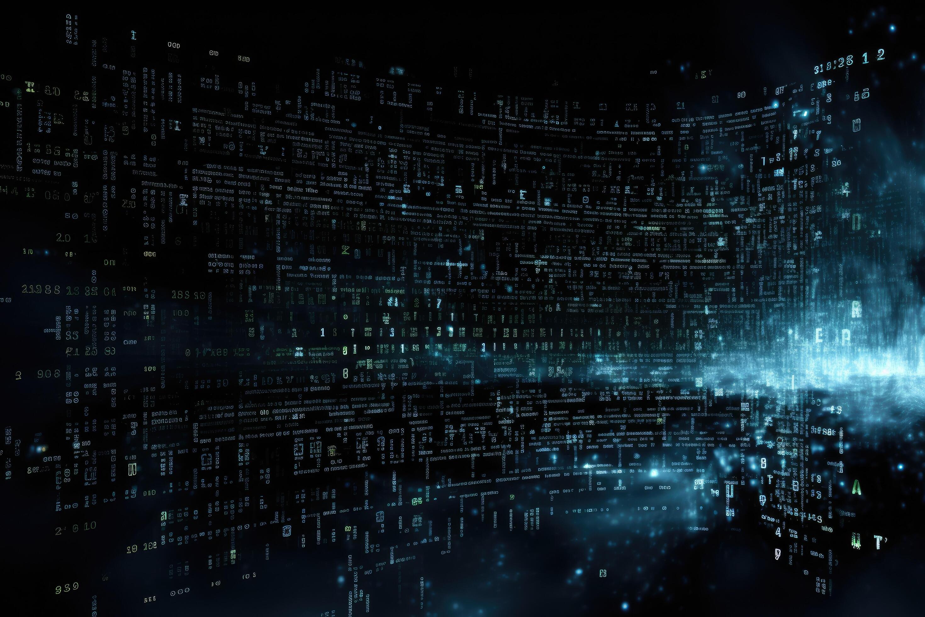 AI generated Futuristic technology background with binary code. 3D Rendering, Digital background ...