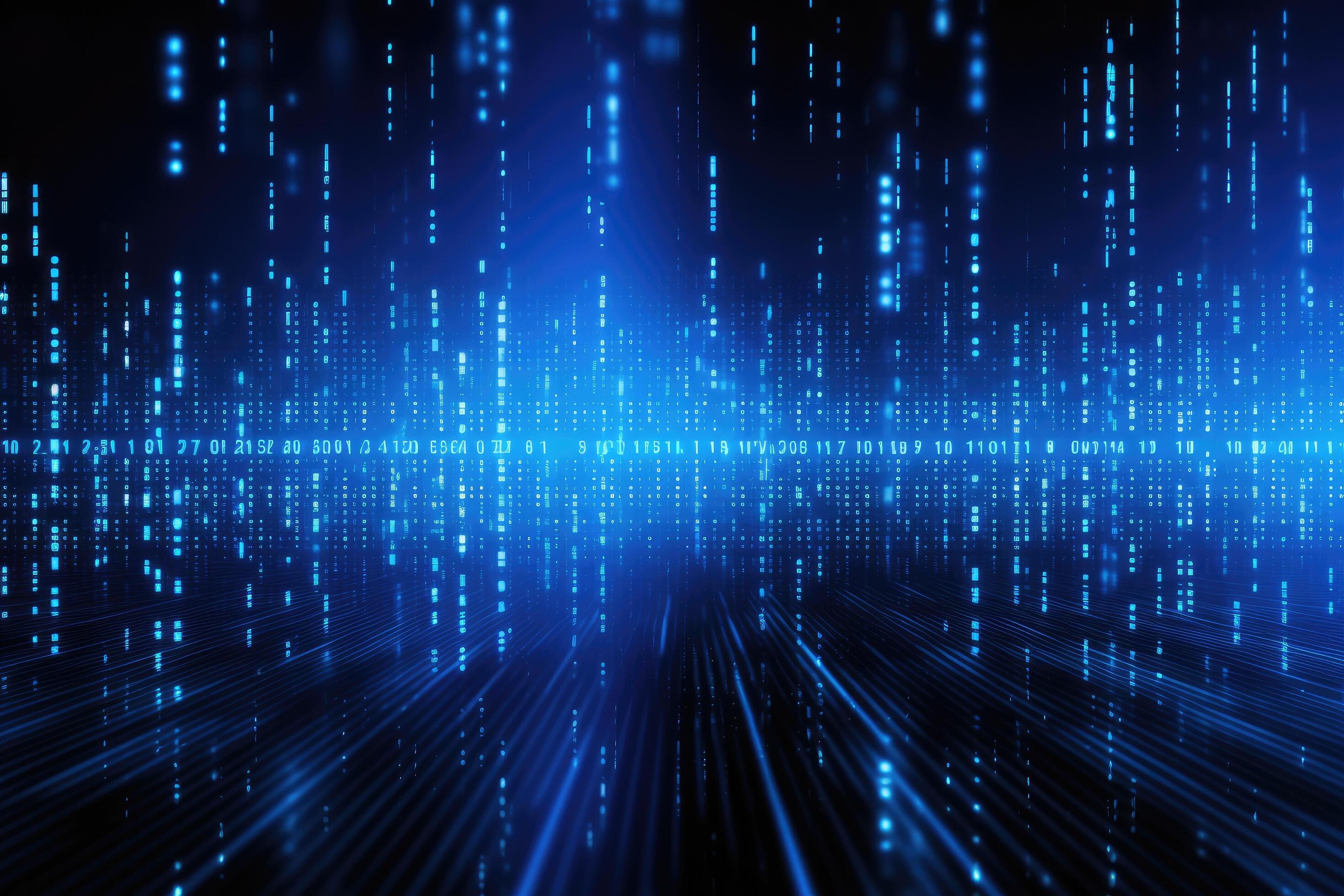 AI generated abstract blue matrix background, computer-generated 3D illustration, abstract stock ...