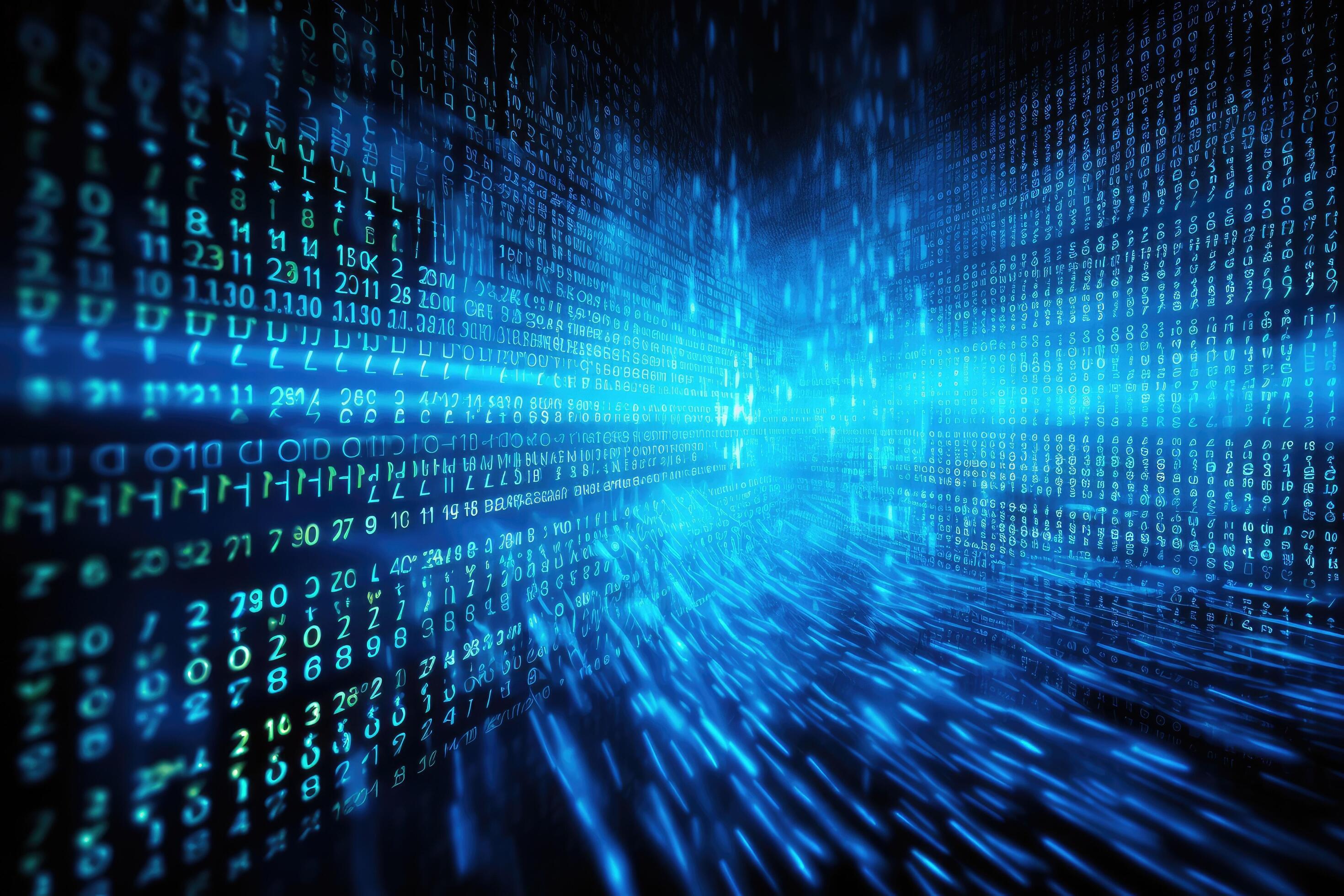 AI generated Abstract technology background with binary code. 3d rendering toned image, abstract ...