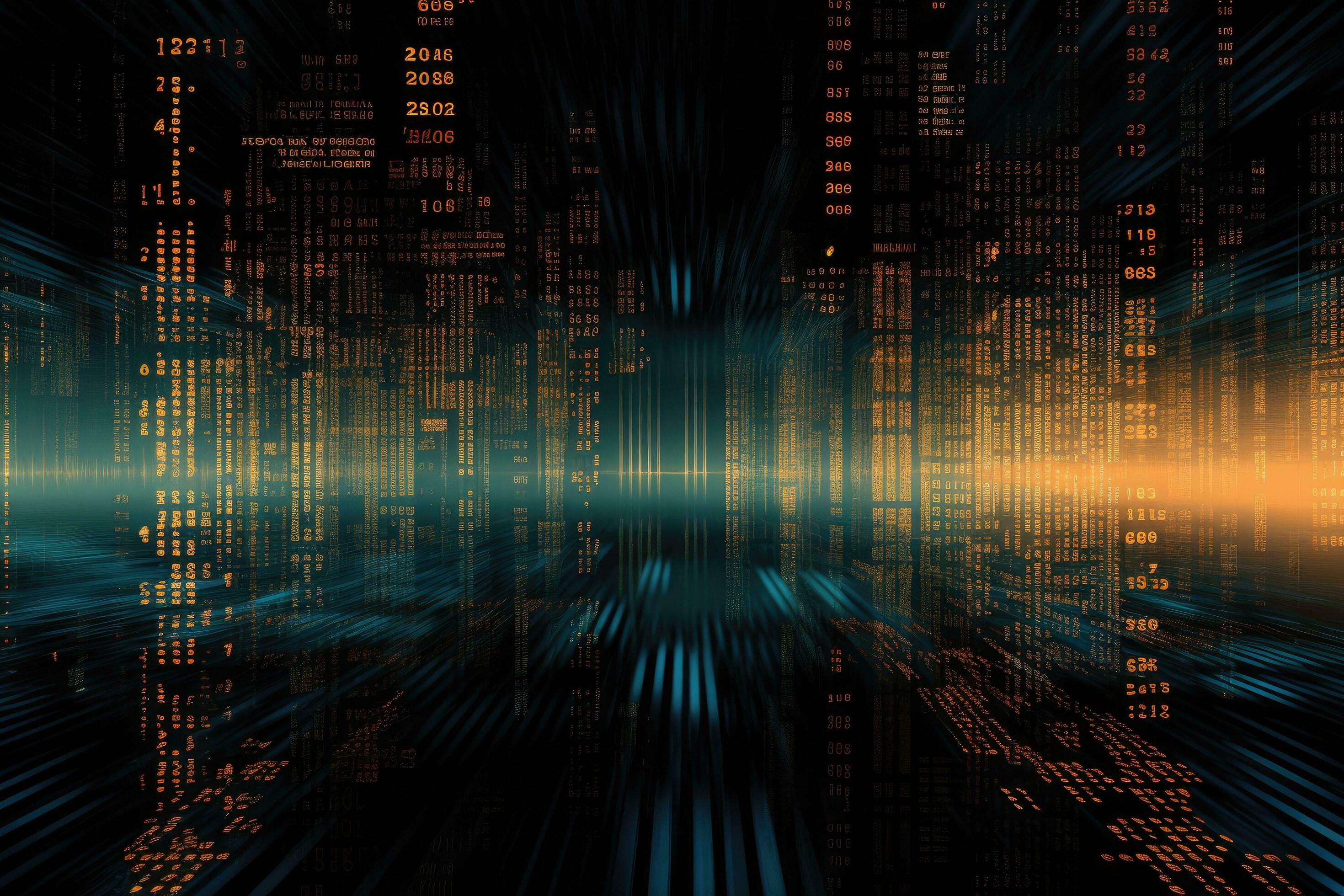Ai Generated Abstract Technology Background With Binary Code 3d Render