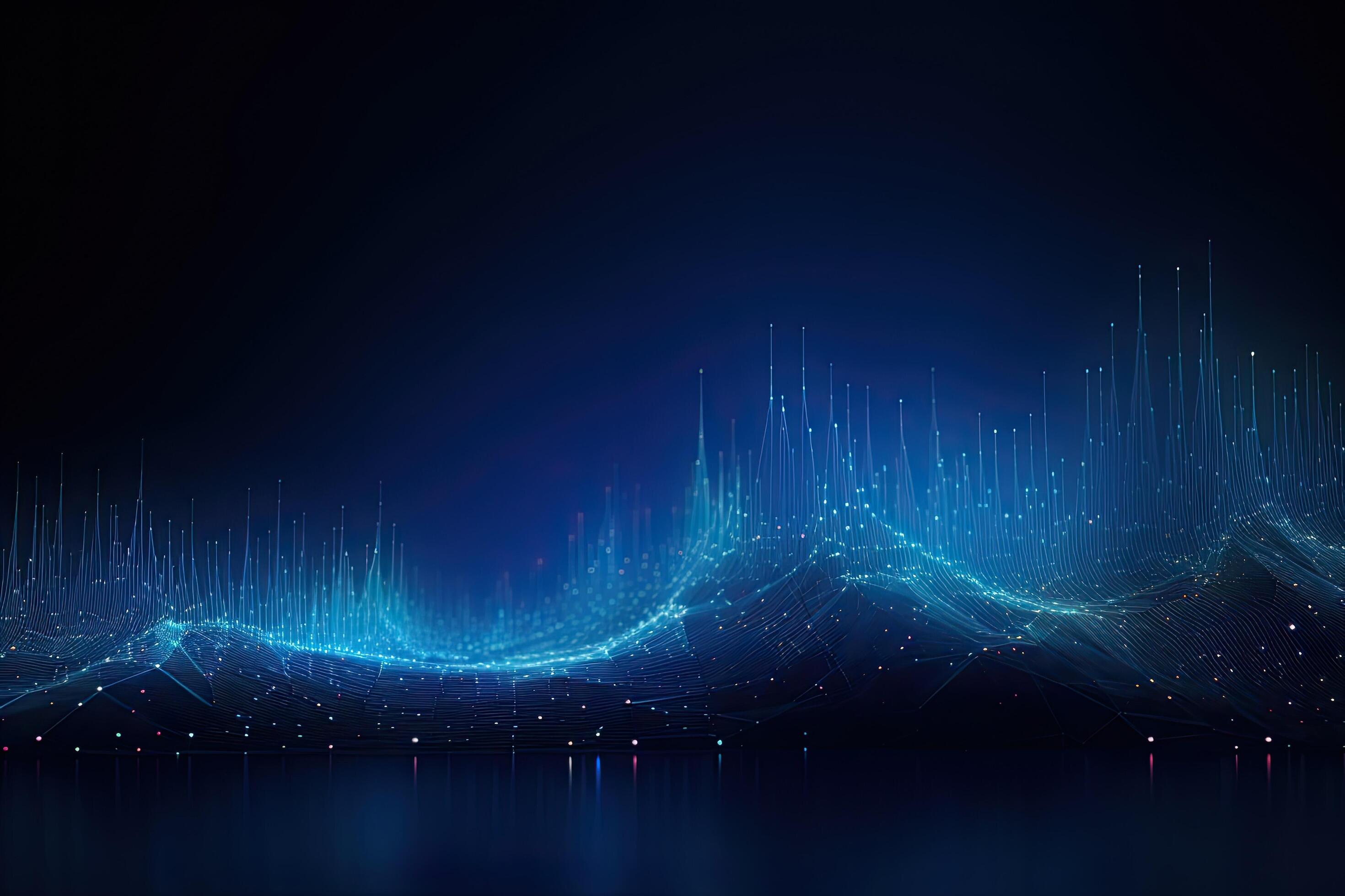 AI generated Abstract technology background. Big data visualization. Futuristic wave. Graphic ...