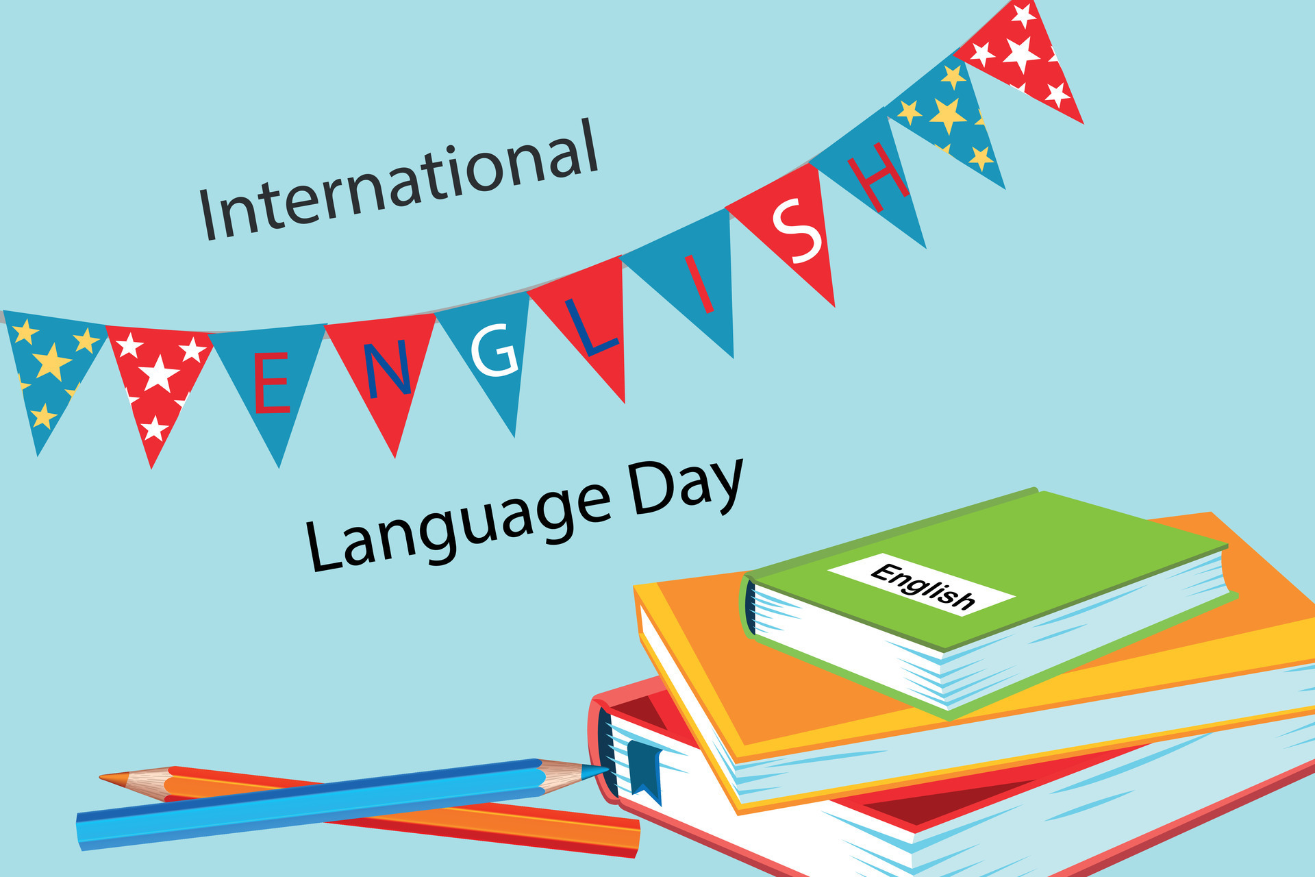 International English Language Day. April 23. Design for Banner, Poster ...