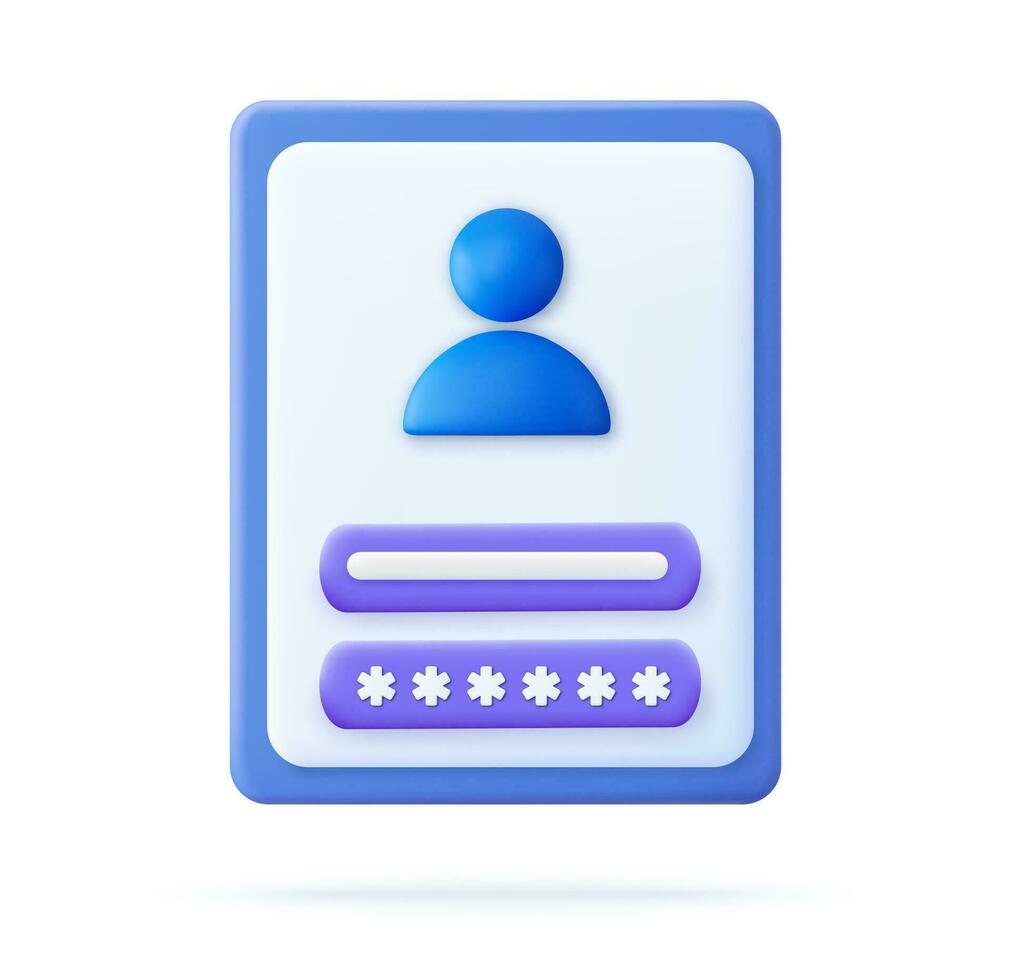 3d Account Login And Password Form User Authorization Login