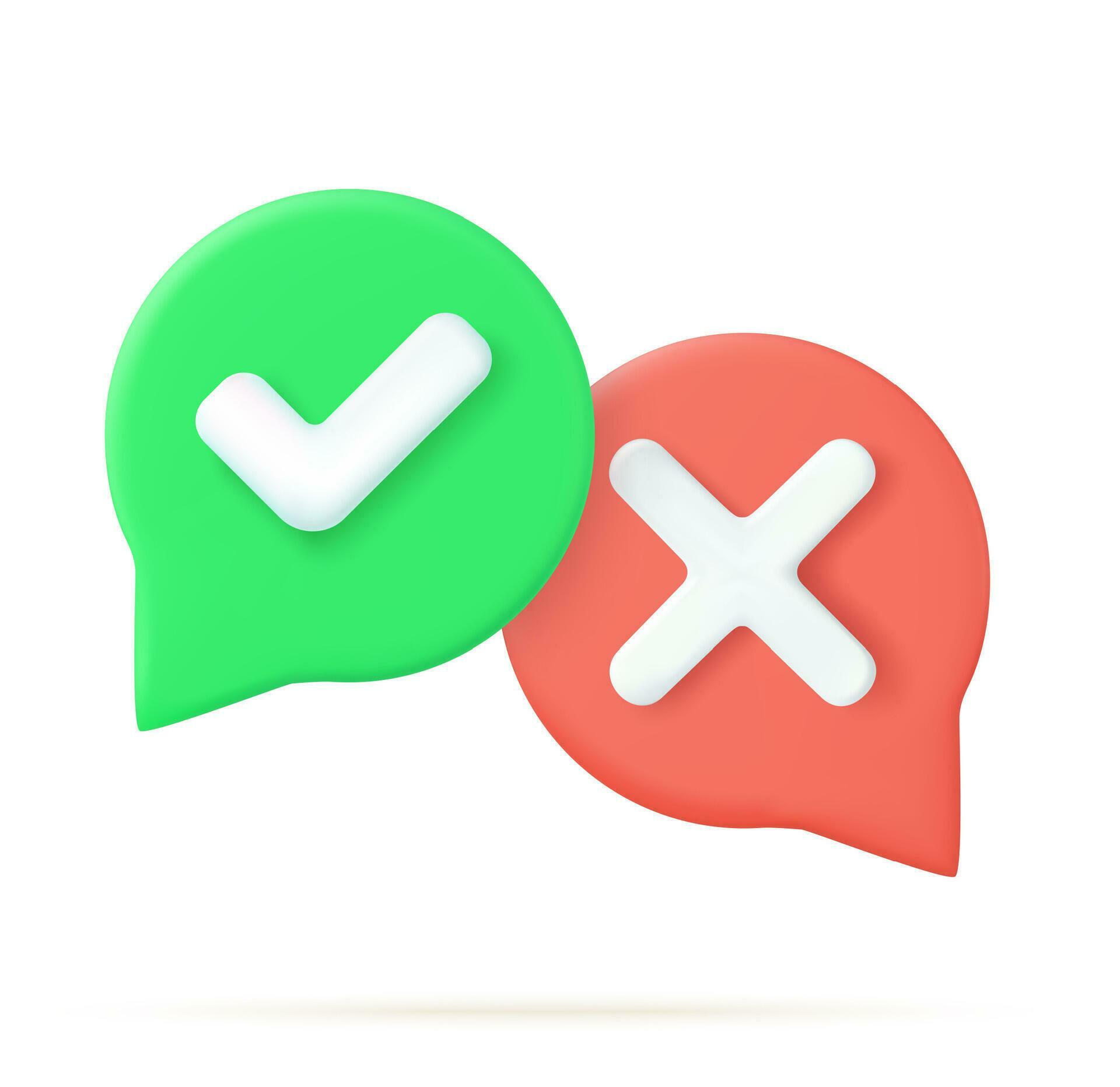 tick check mark and cross mark symbols icon element, Simple ok yes no graphic design, right ...