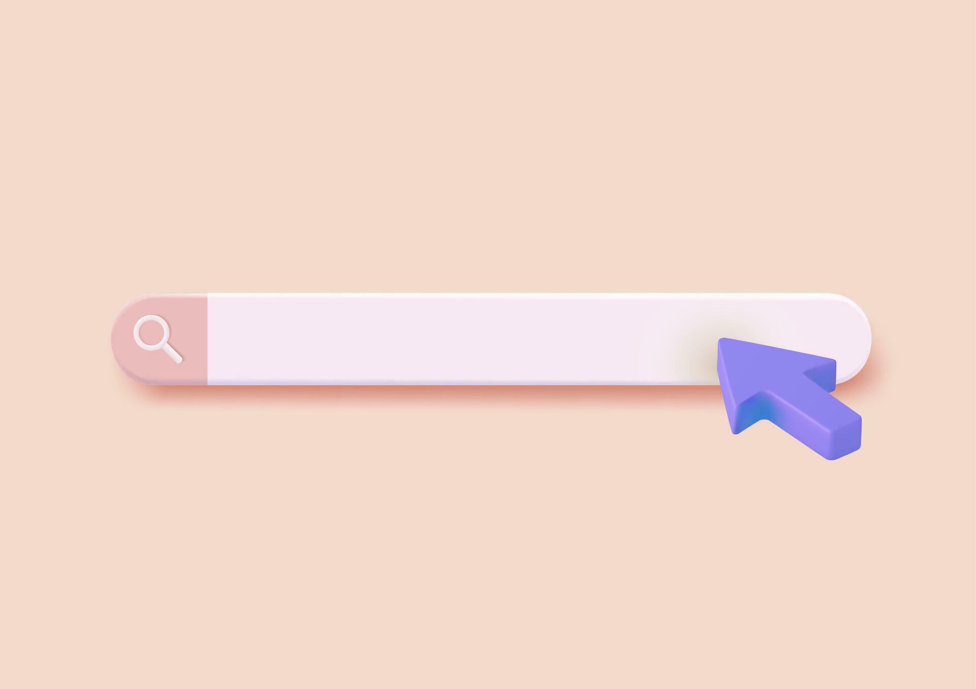 3d Search bar template for website. Navigation search for browser. 3d ...