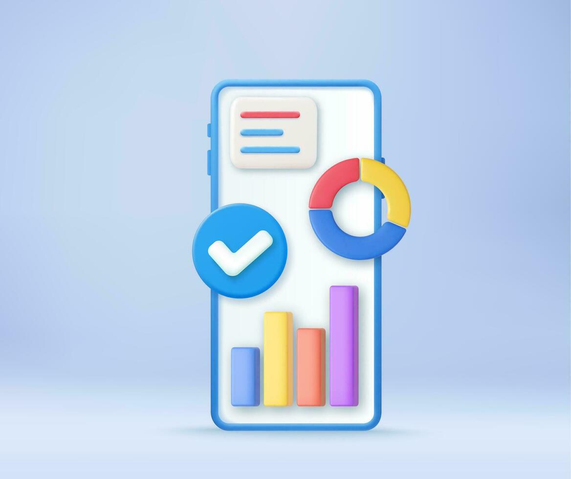 3D Statistics digital grow marketing concept. SEO Optimization, stock ...