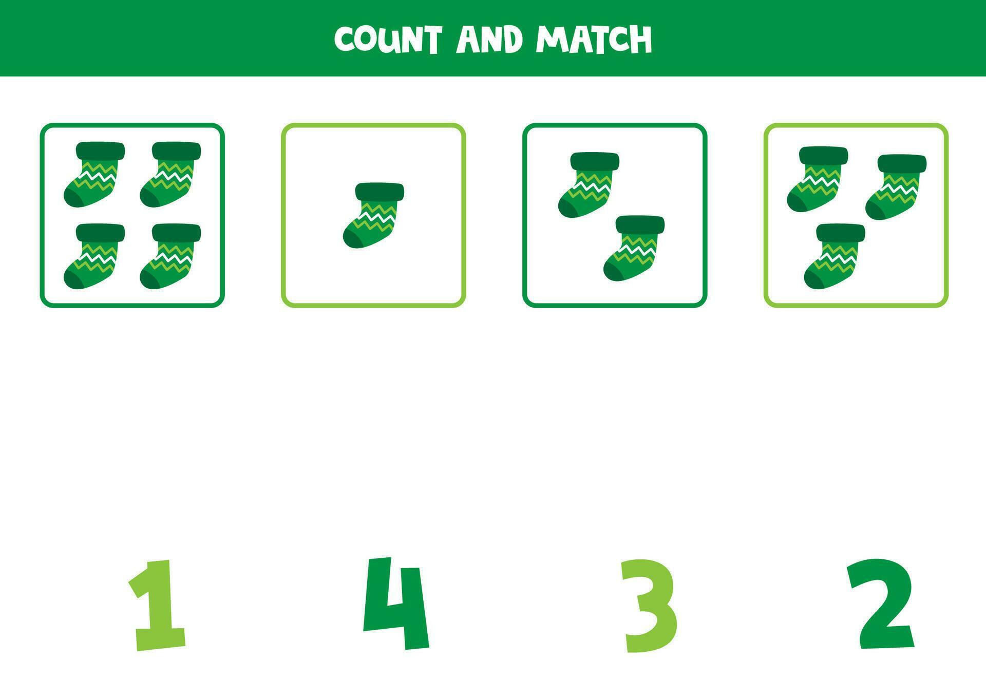 Counting Game For Kids Count All Green Socks And Match With Numbers counting-game-for-kids-count-all-green-socks-and-match-with-numbers