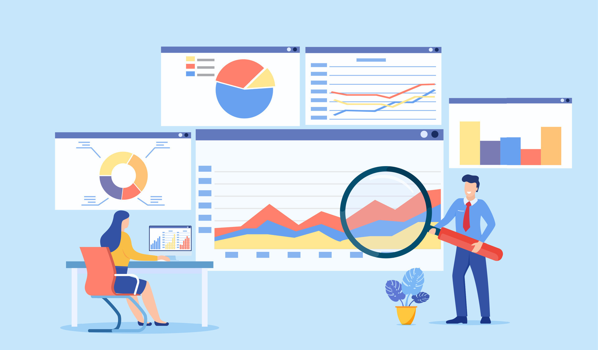Data Analytics Dashboard And Business Finance Report Business People
