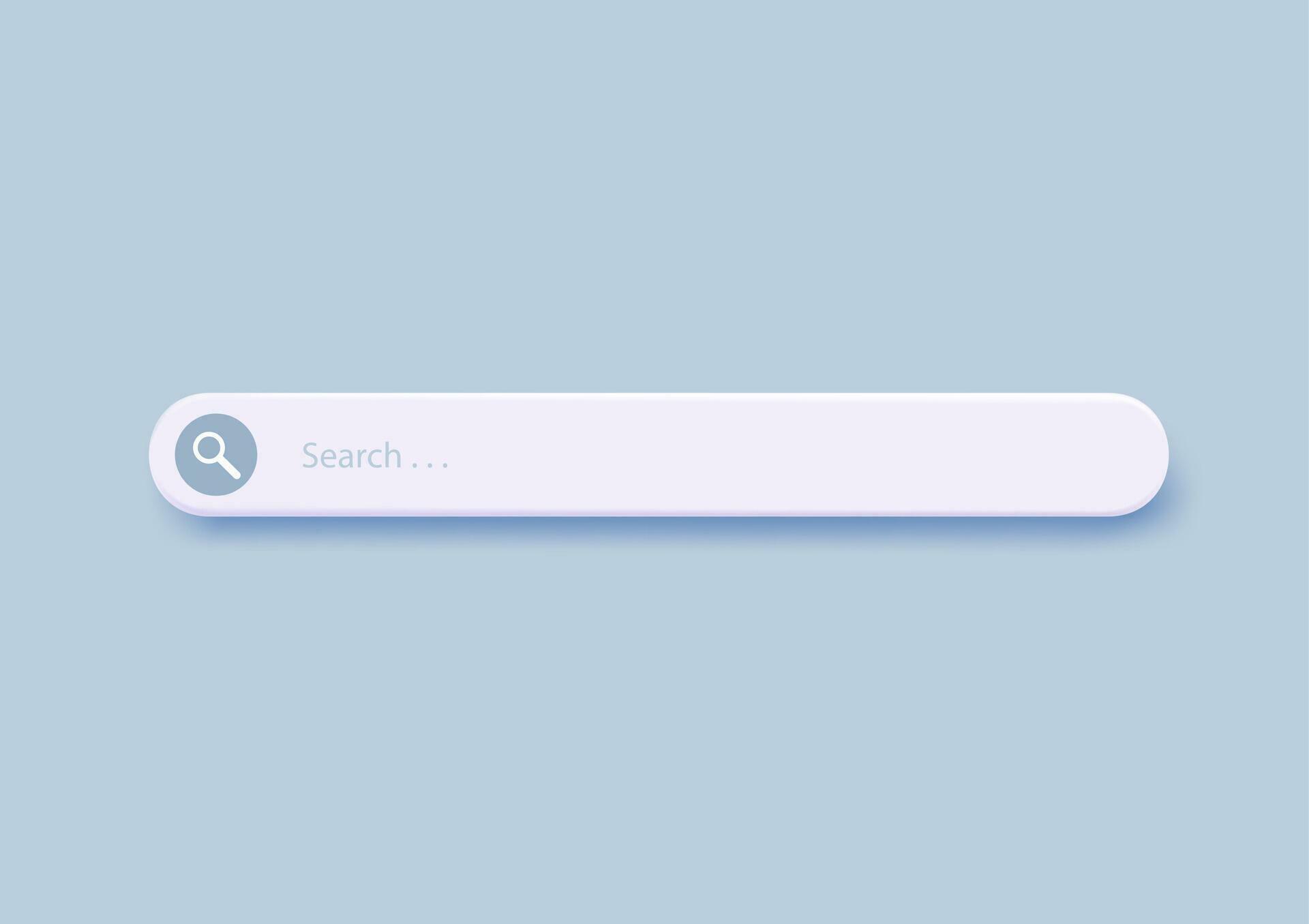 3D search bar. Browser button for website and UI design. Search form template. web search ...