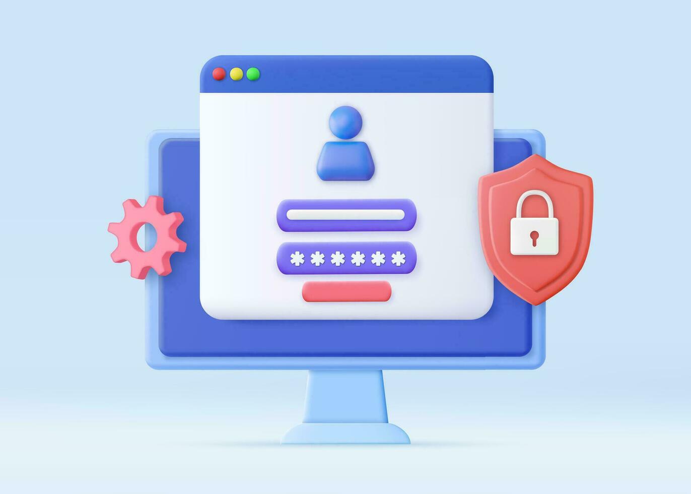 3d Login And Password Concept Online File Protection System Concept