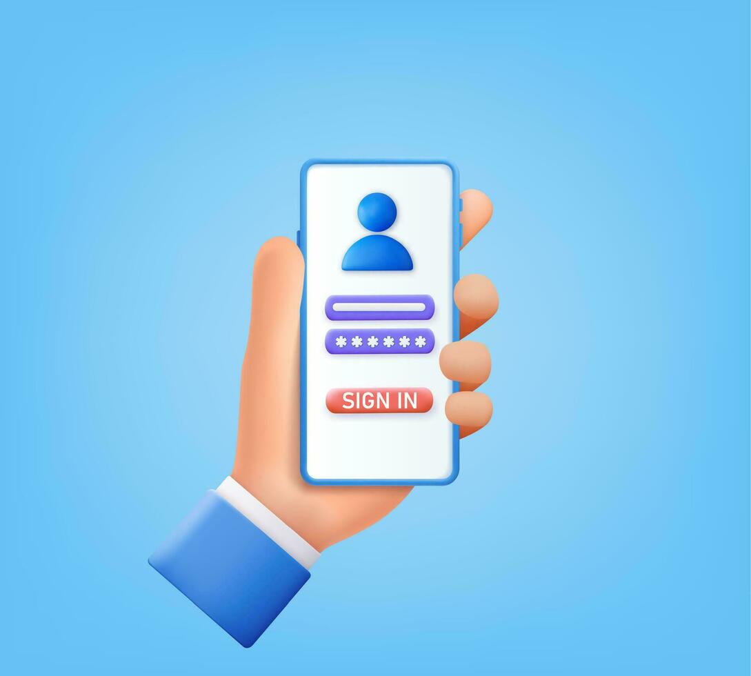 Account Login And Password Form On Smartphone App User Authorization Login Authentication Page