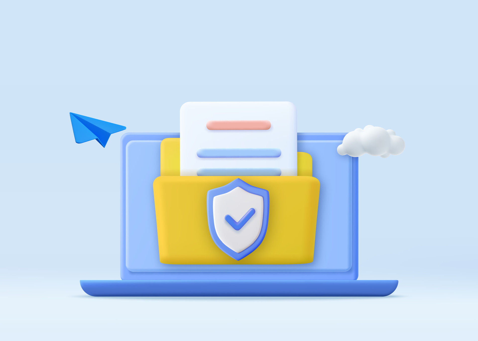 3d Secure Confidential Files Folder With Paper Documents Access And Private Lock 3d Rendering