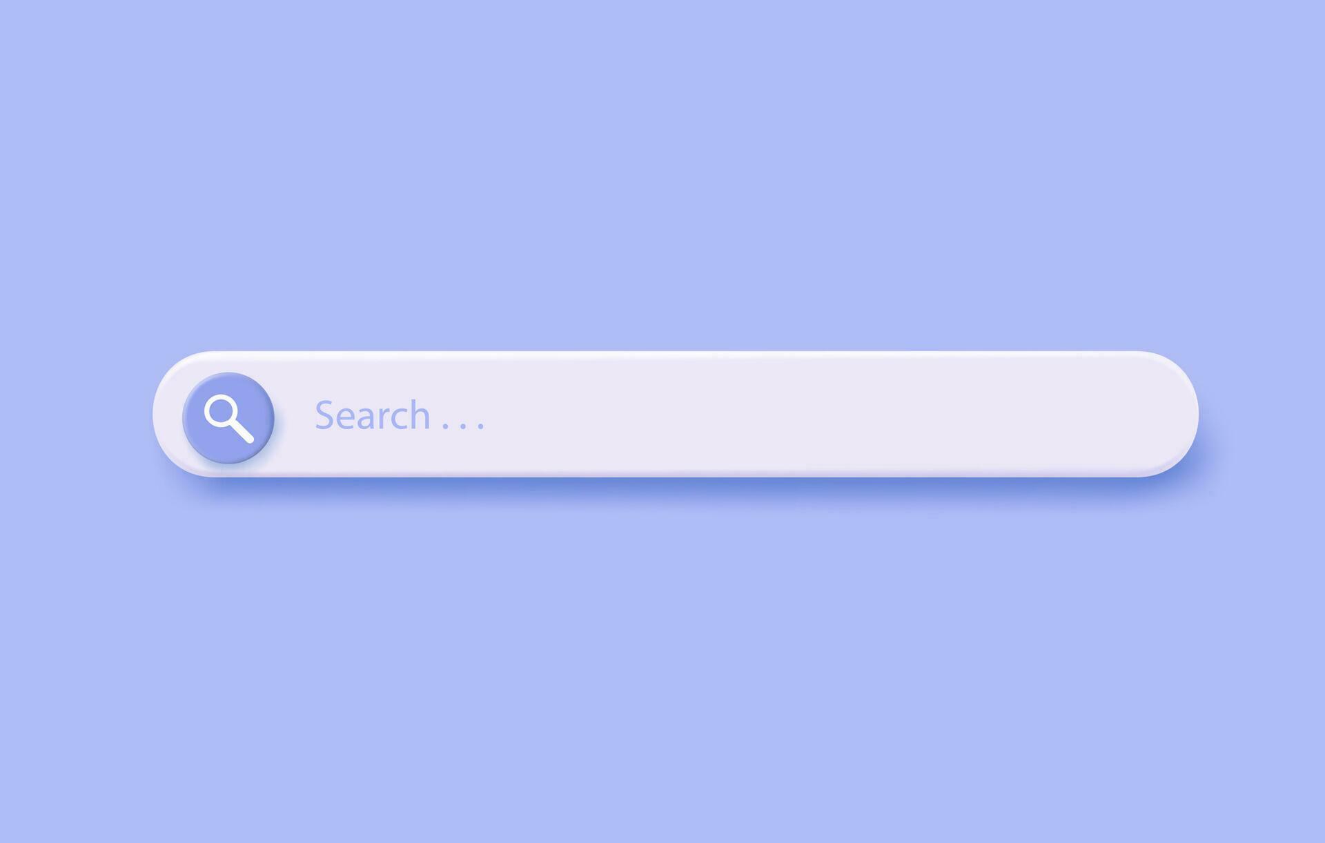 3D search bar. Browser button for website and UI design. Search form ...
