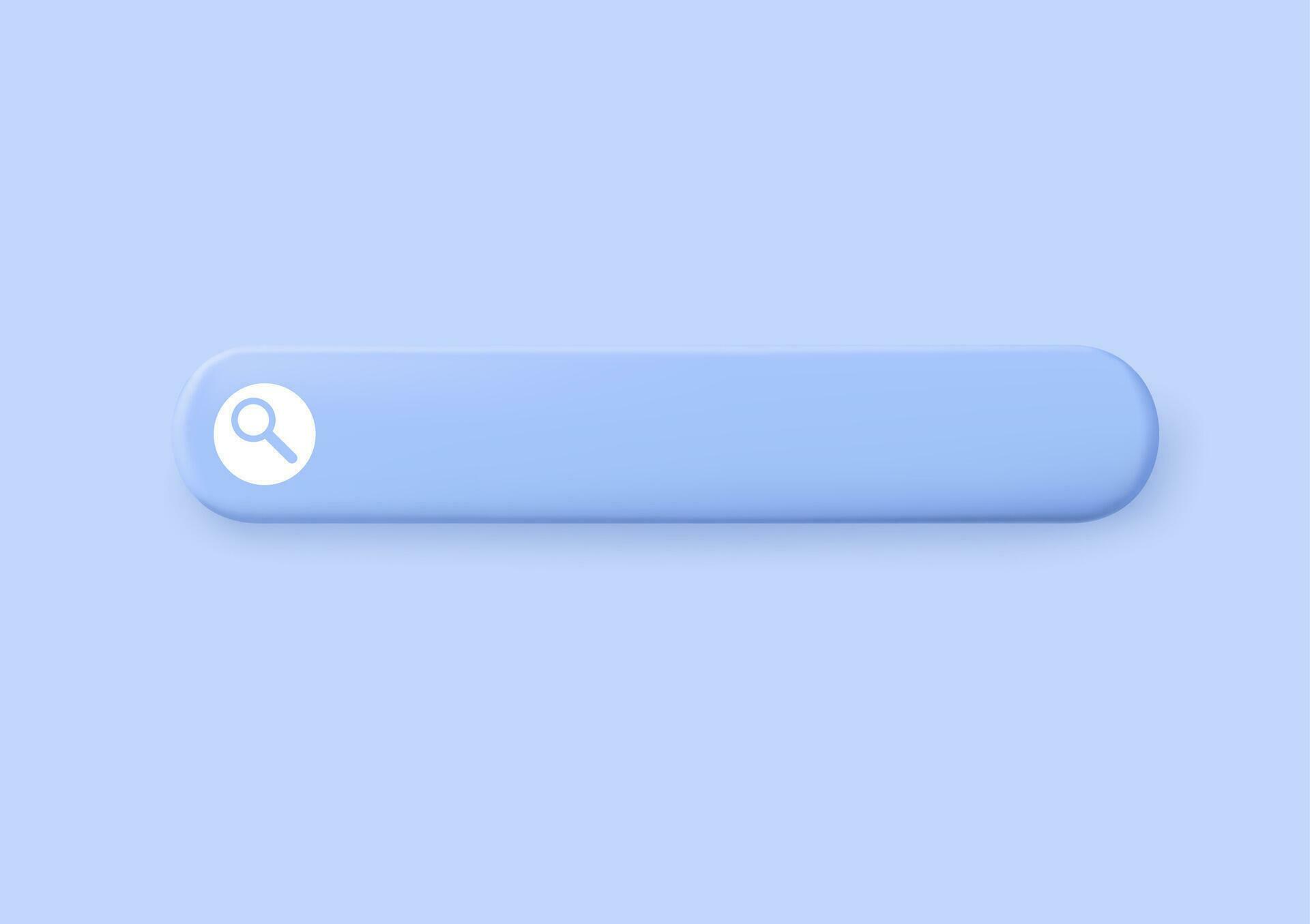 3D search bar. Browser button for website and UI design. Search form template. Vector ...
