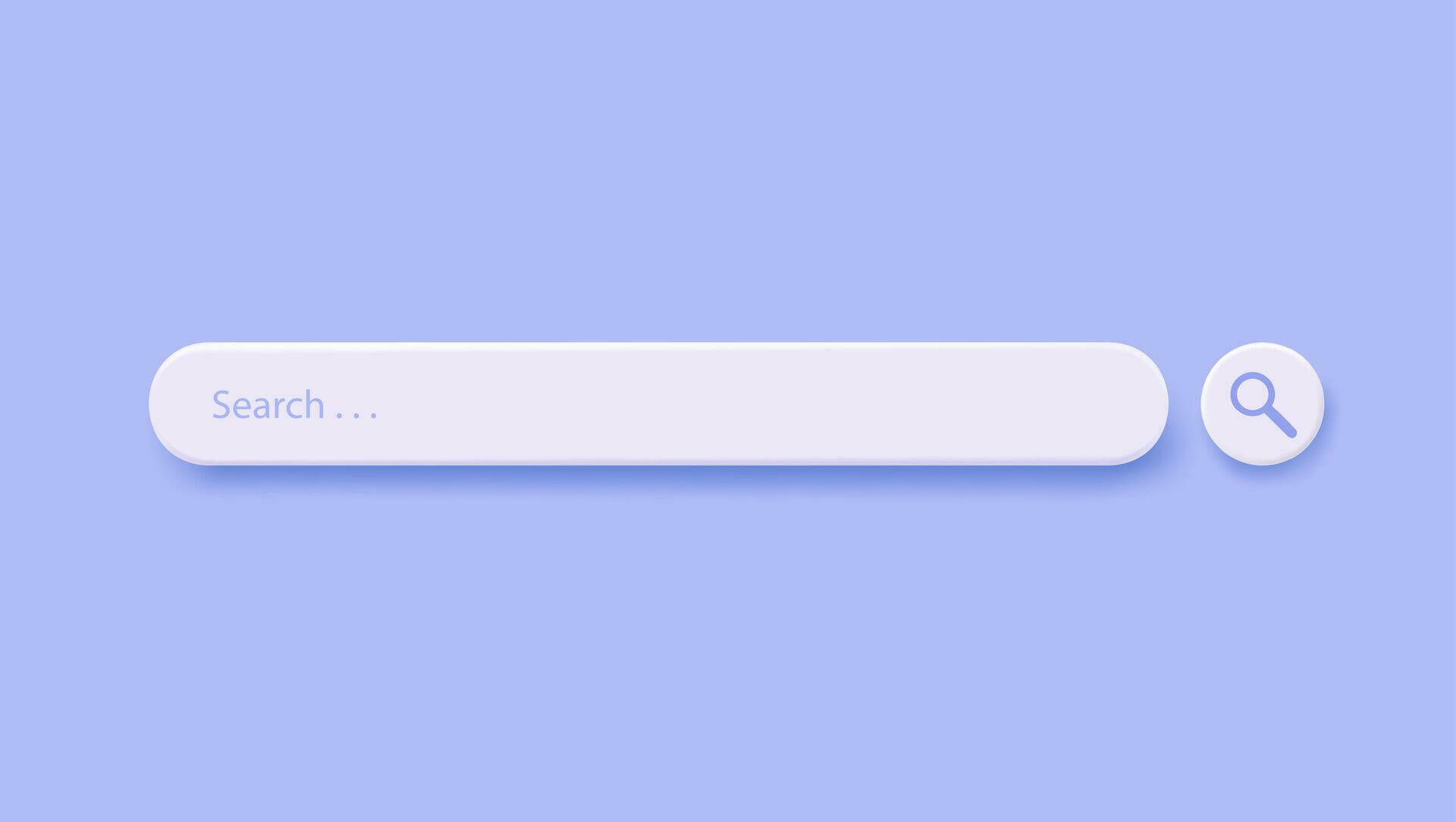 3D search bar. Browser button for website and UI design. Search form ...