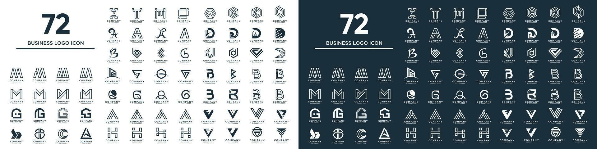 Set of collection 72 Business design element vector icon idea with ...