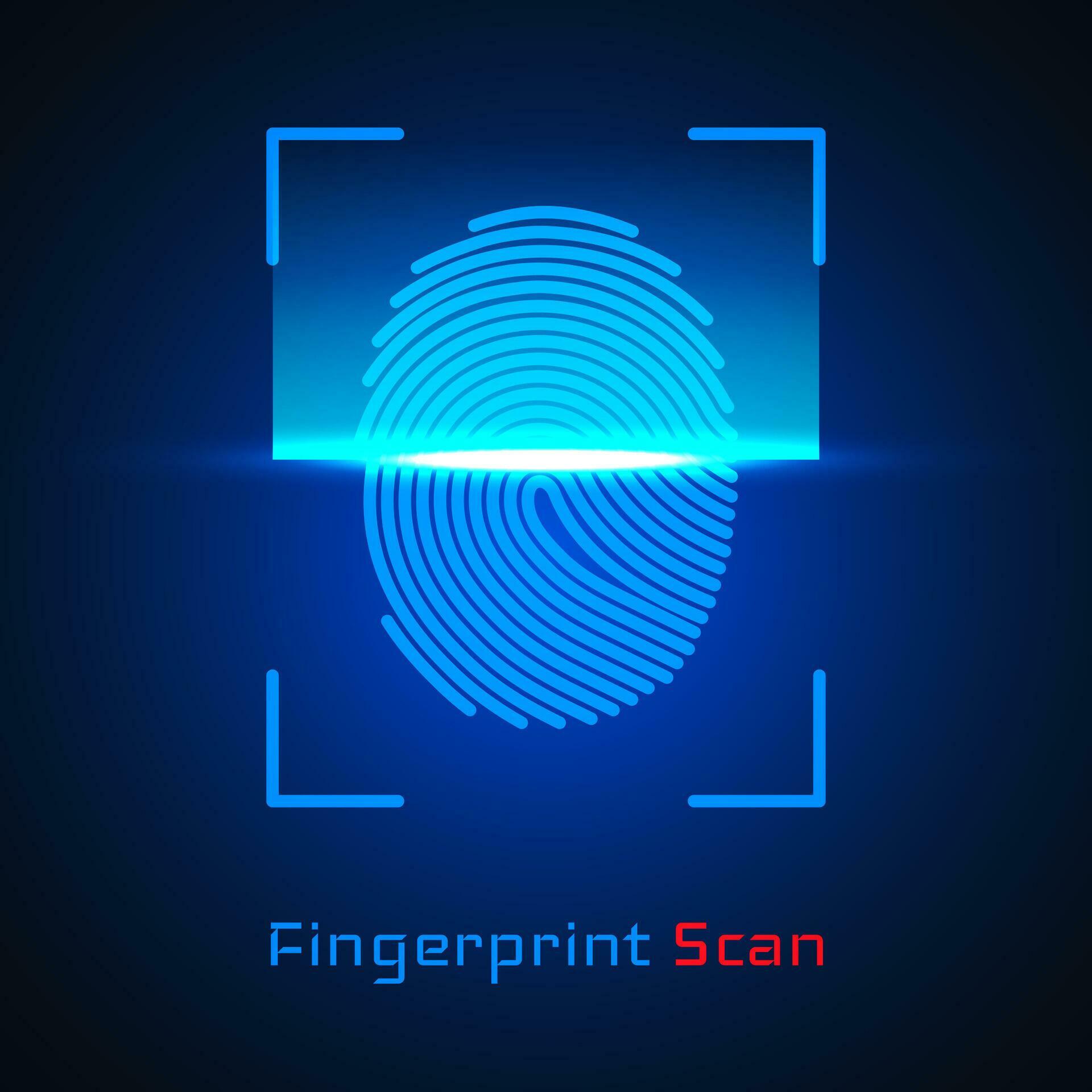 Finger Print Scanning Identification System Biometric Authorization And Business Security