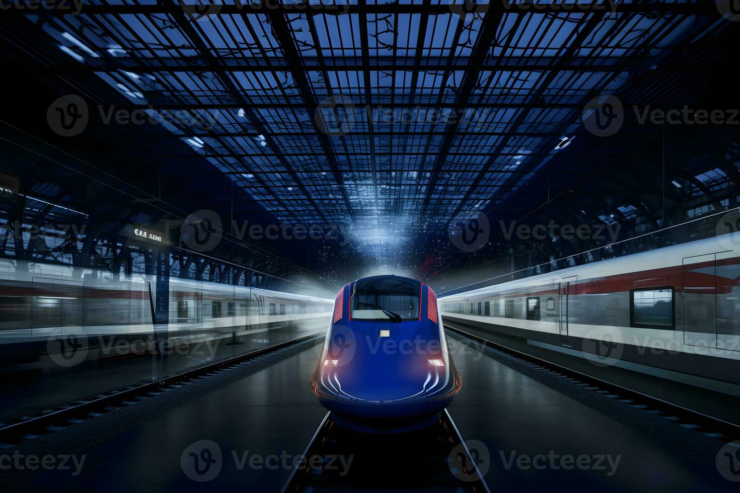 AI generated Modern high speed train. Neural network AI generated ...