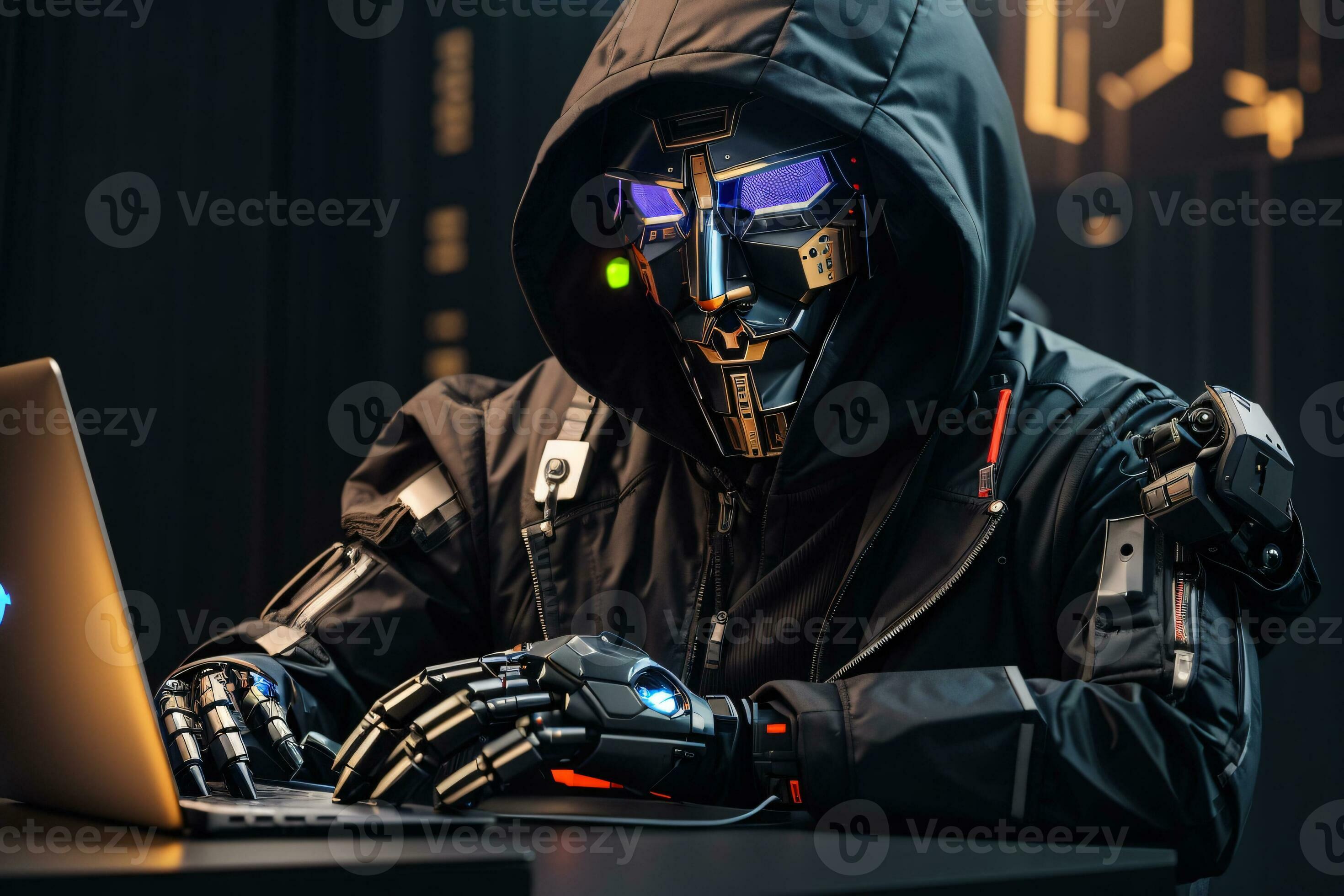 AI generated An anonymous hacker with the hoodie, Concept of Hacking ...